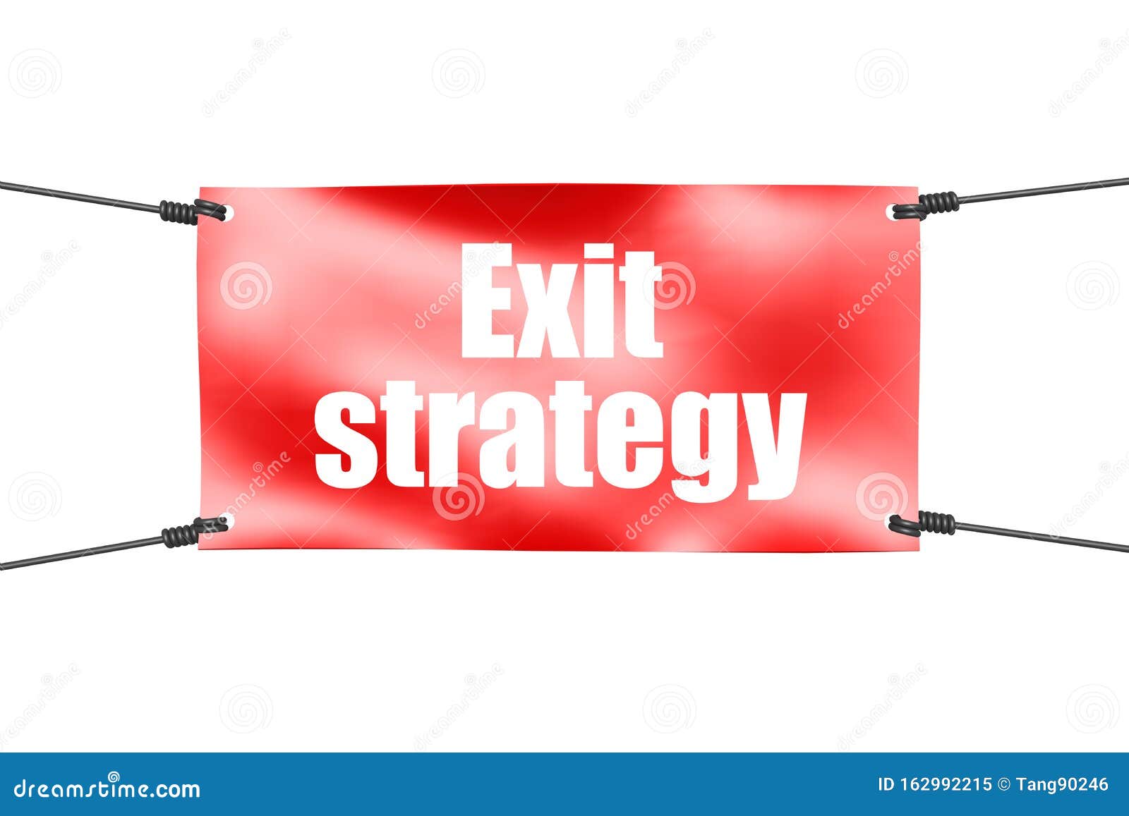 Exit Strategy Word with Red Banner Stock Illustration - Illustration of ...