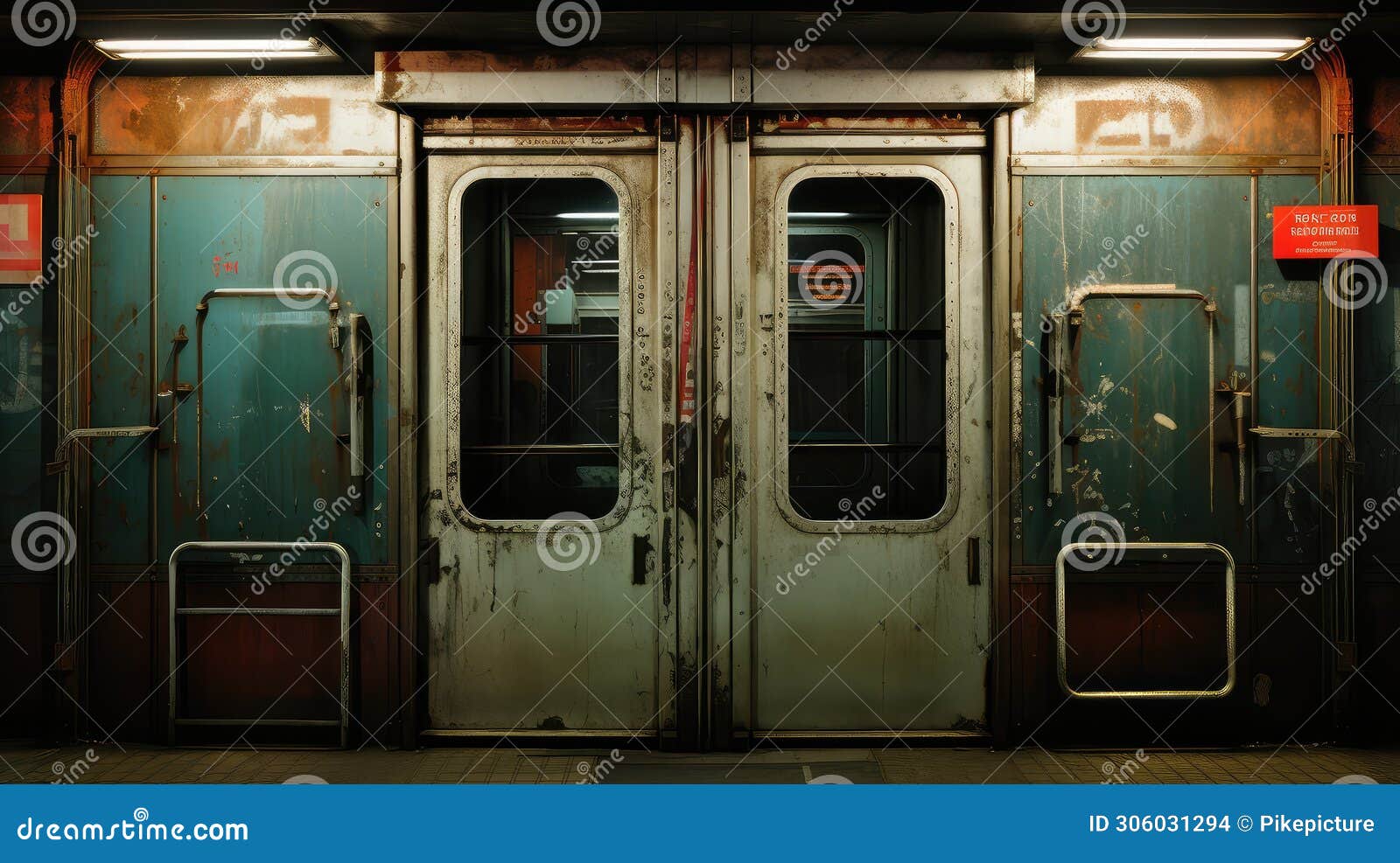 Exit Subway Doors Stock Illustration | CartoonDealer.com #306031294
