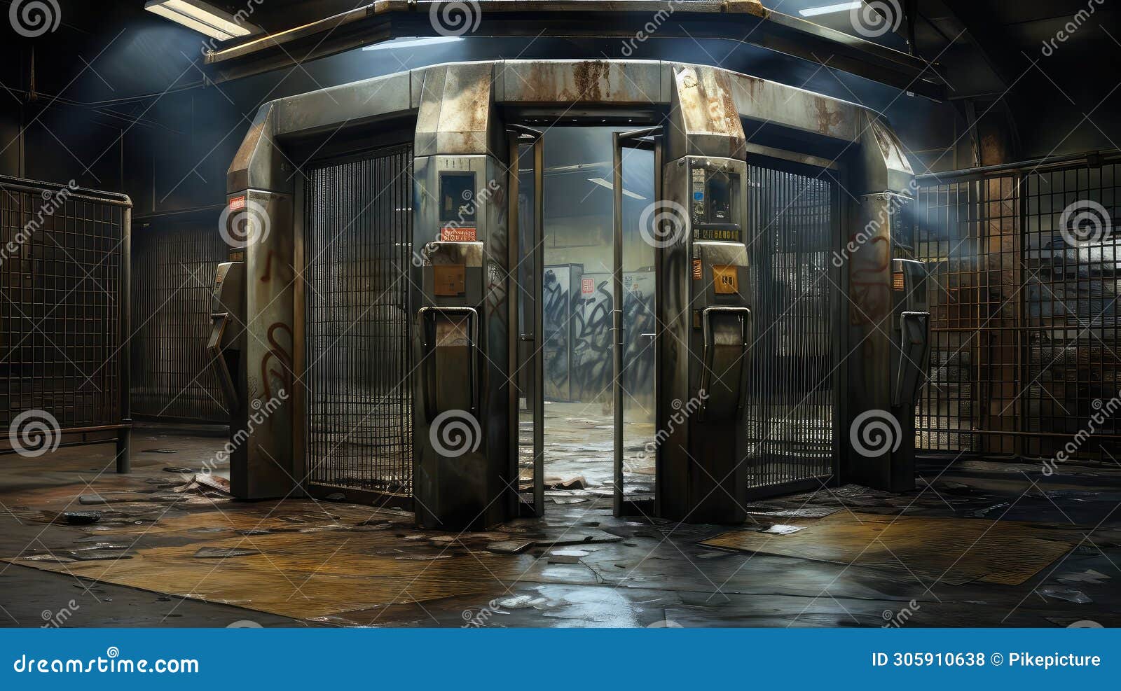 Exit Subway Door Royalty-Free Cartoon | CartoonDealer.com #306022337