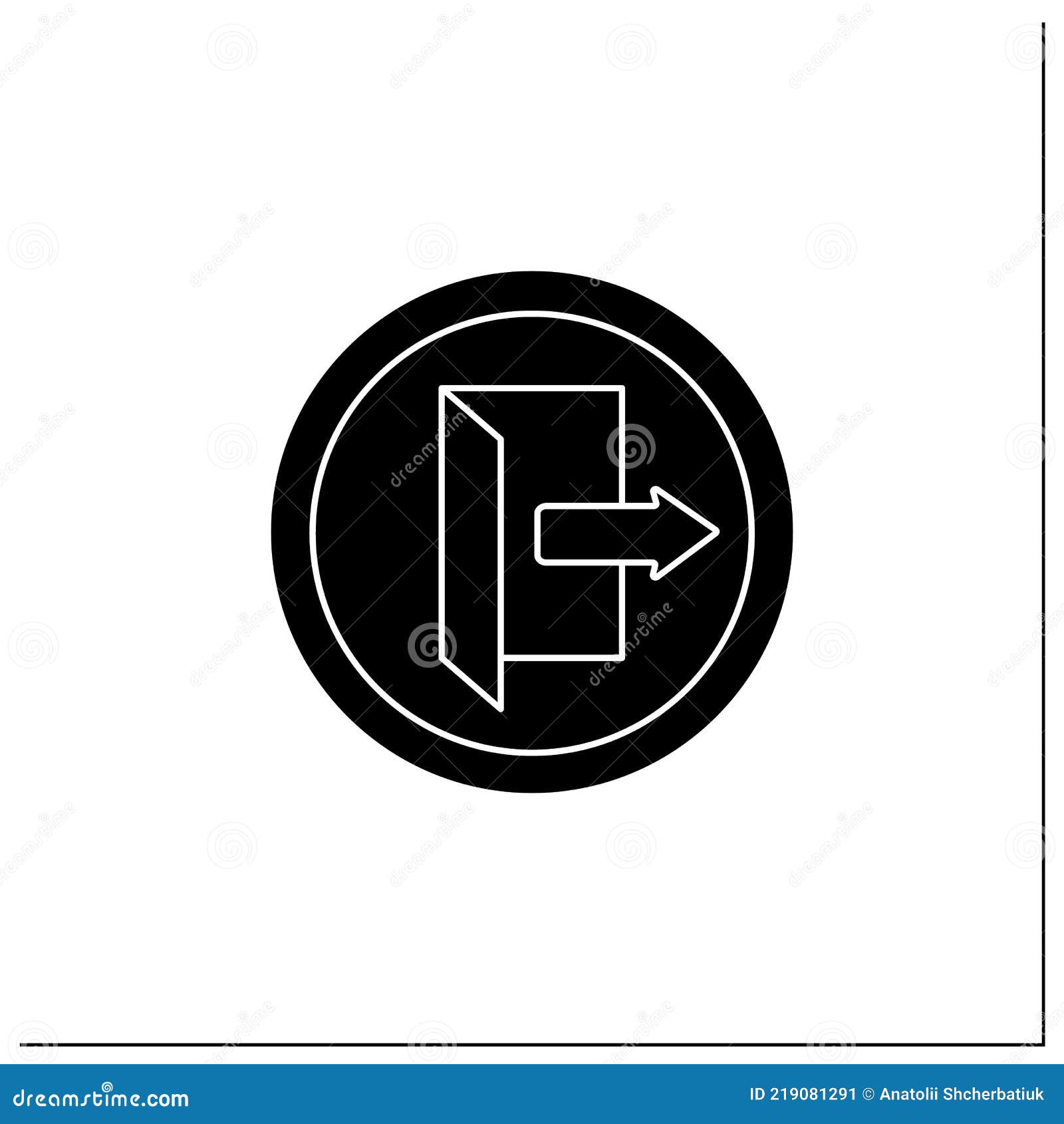 Exit symbol glyph icon stock vector. Illustration of place - 219081291