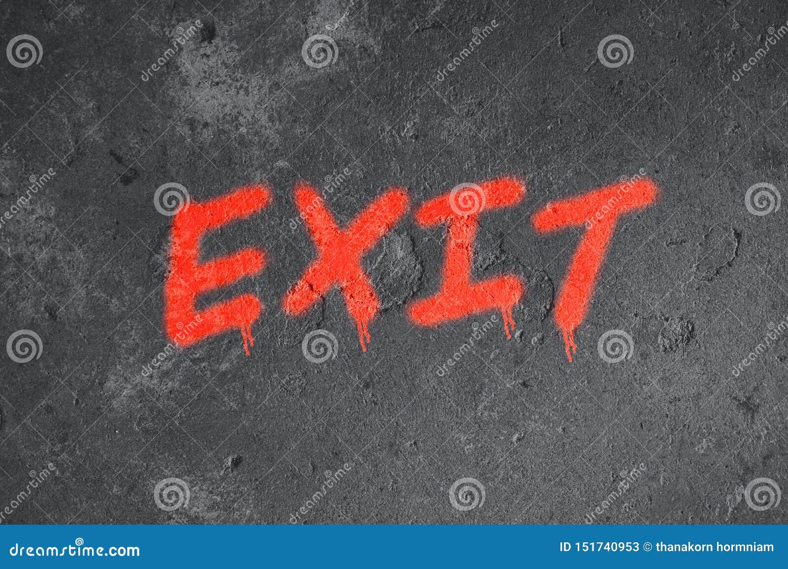 Exit Text Graffiti on Grunge Wall Stock Image - Image of follow, dark ...