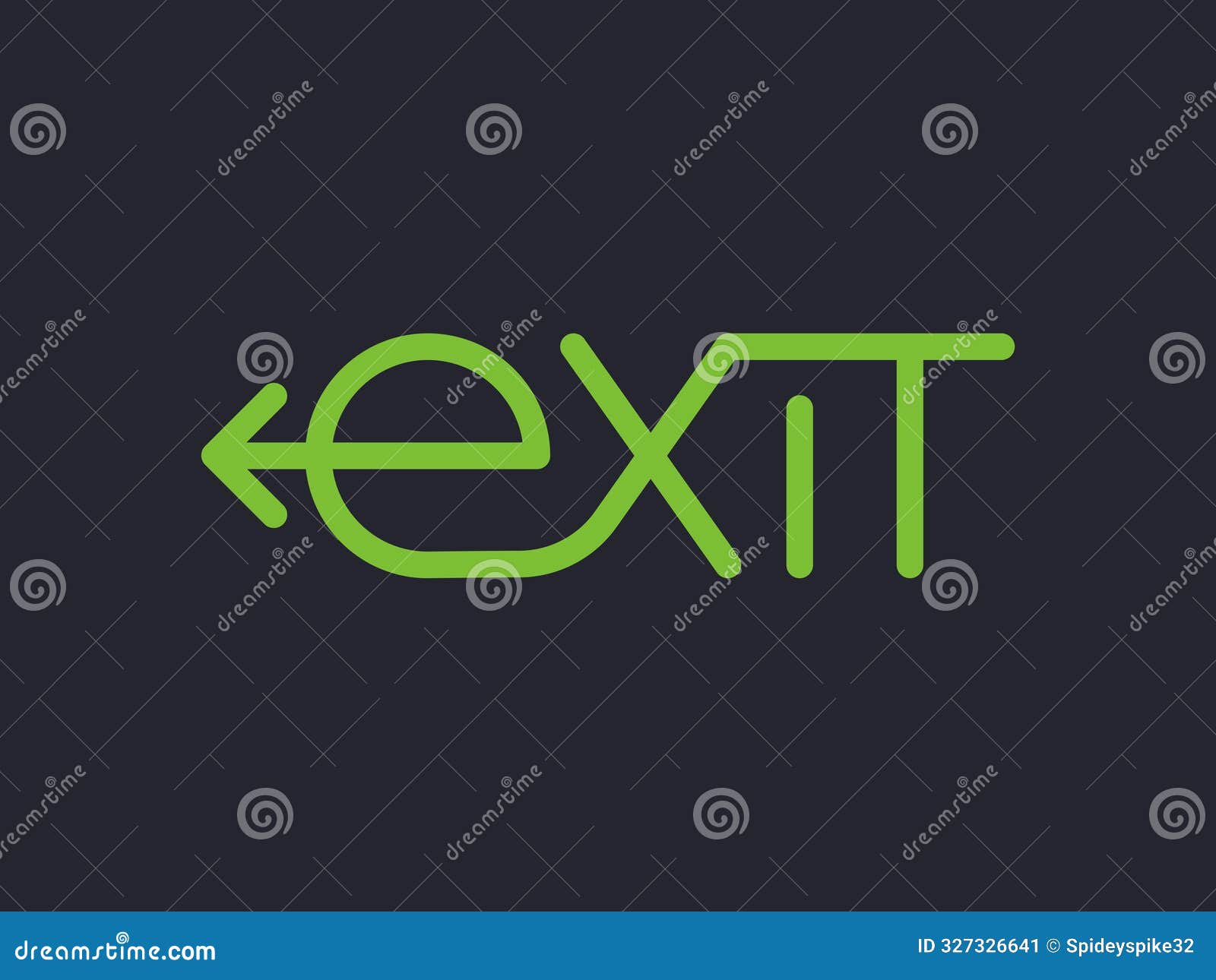 The Exit Text with Green Color. Isolated Vector Illustration Stock ...