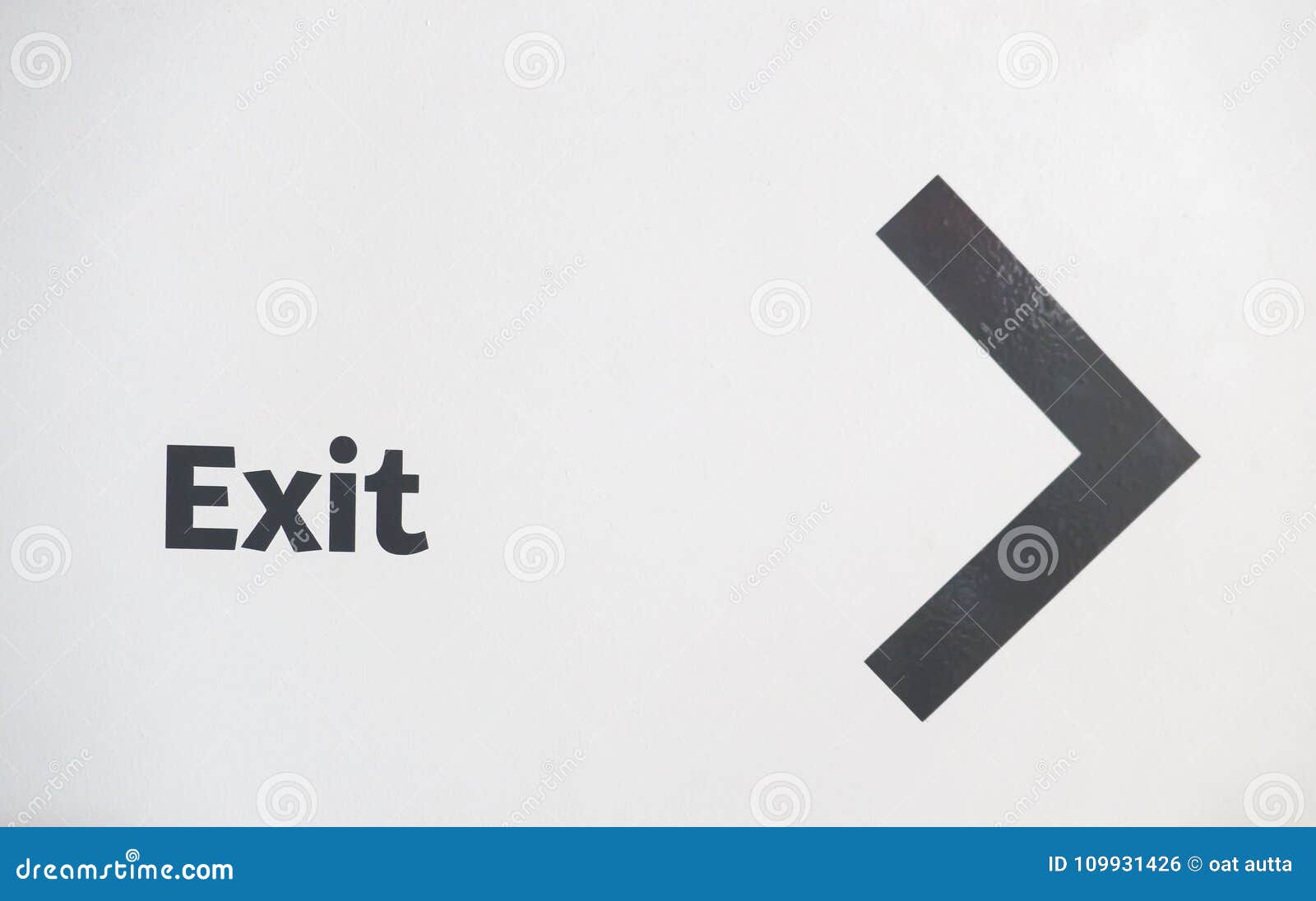 Exit Text Message on Wall Gray and the Exit Arrow Stock Photo - Image ...