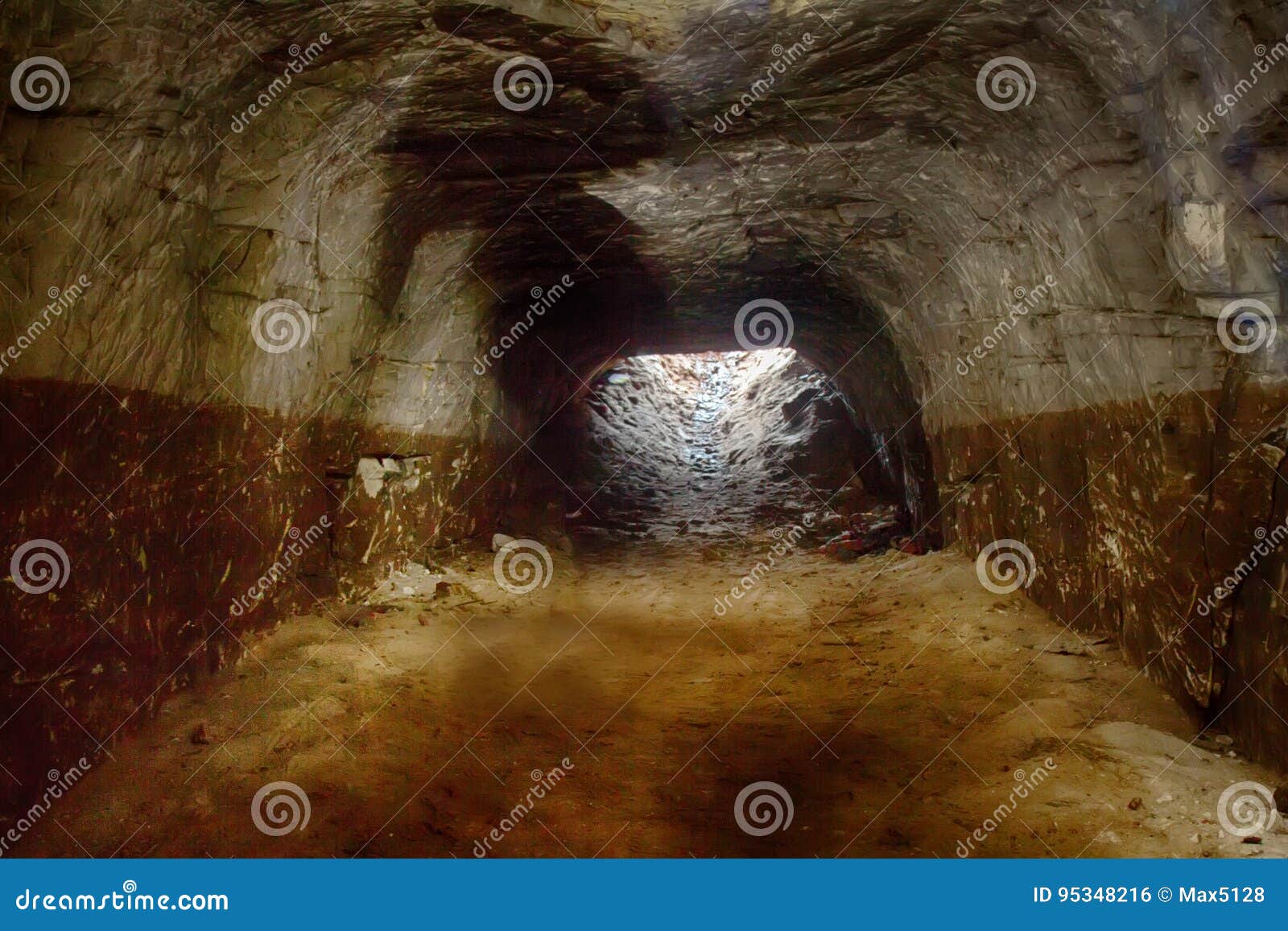 Exit from an Underground Cave Stock Photo - Image of metal, beam: 95348216