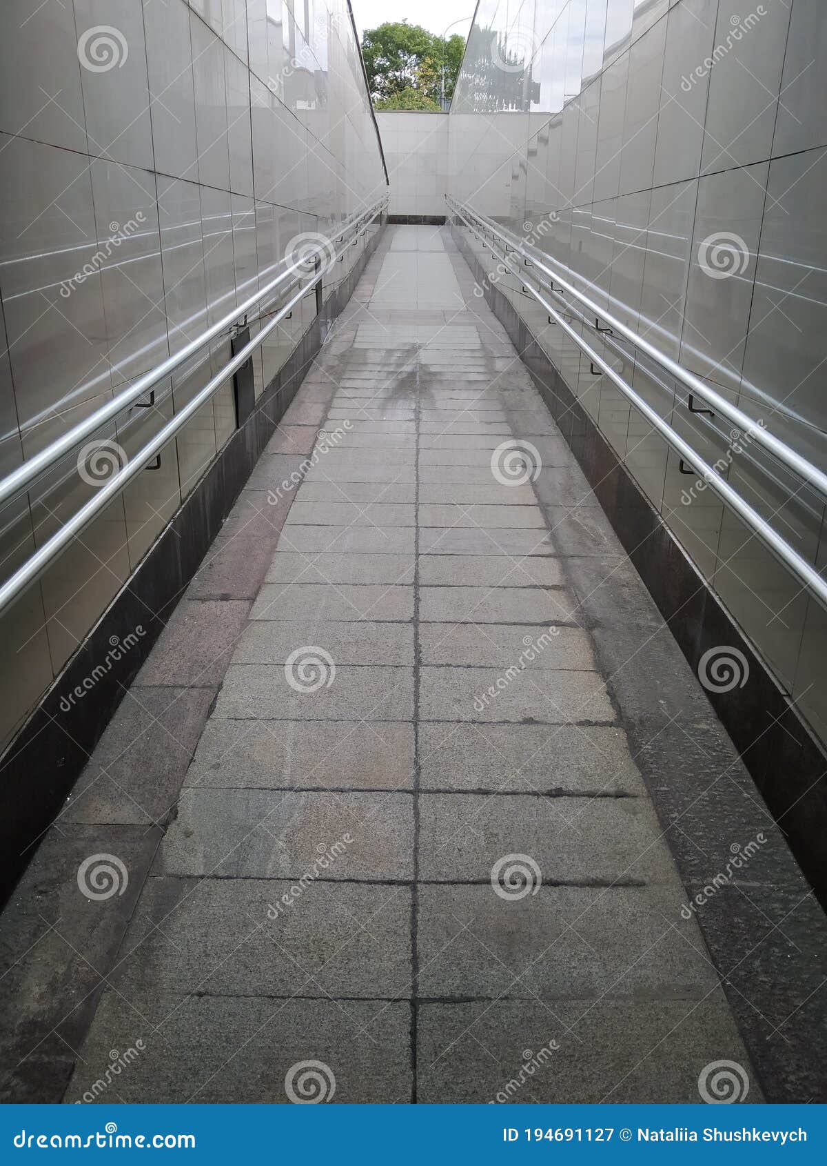 Exit from the underpass. stock image. Image of line - 194691127