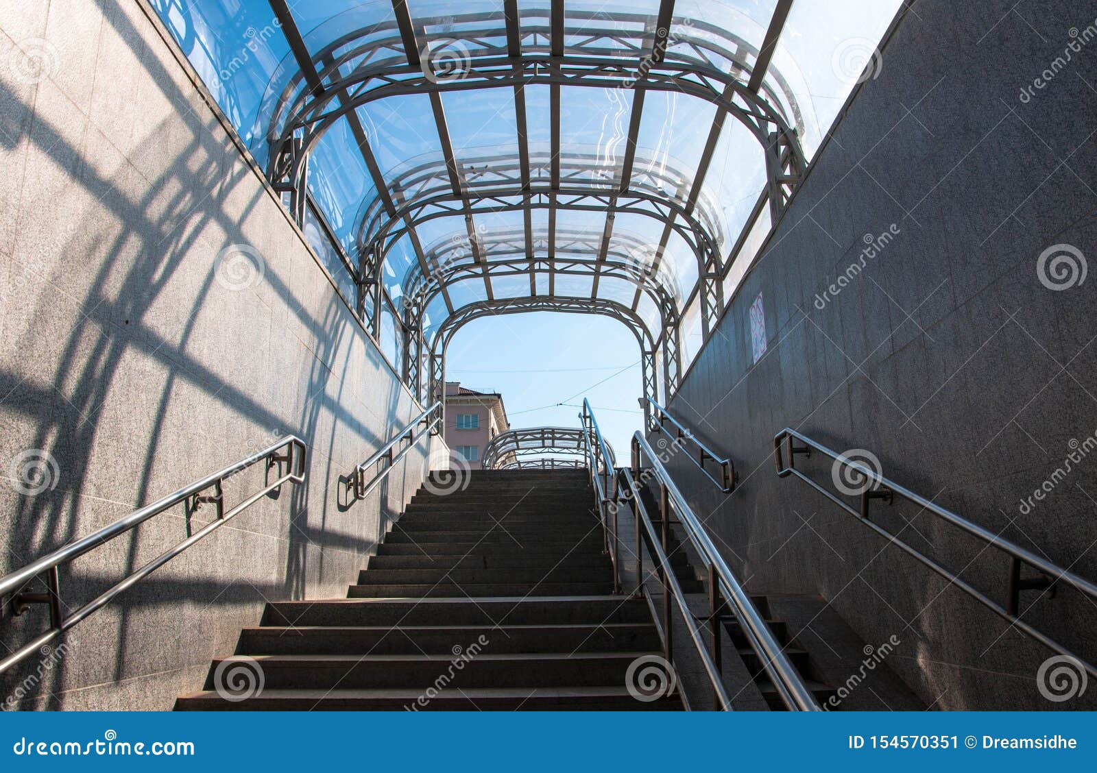 Exit from the Underpass with a Transparent Roof Stock Image - Image of ...