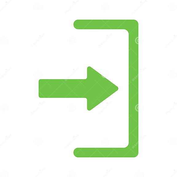 Exit Vector Icon. Vector Icon of Door and Arrows in Flat Style Meaning ...