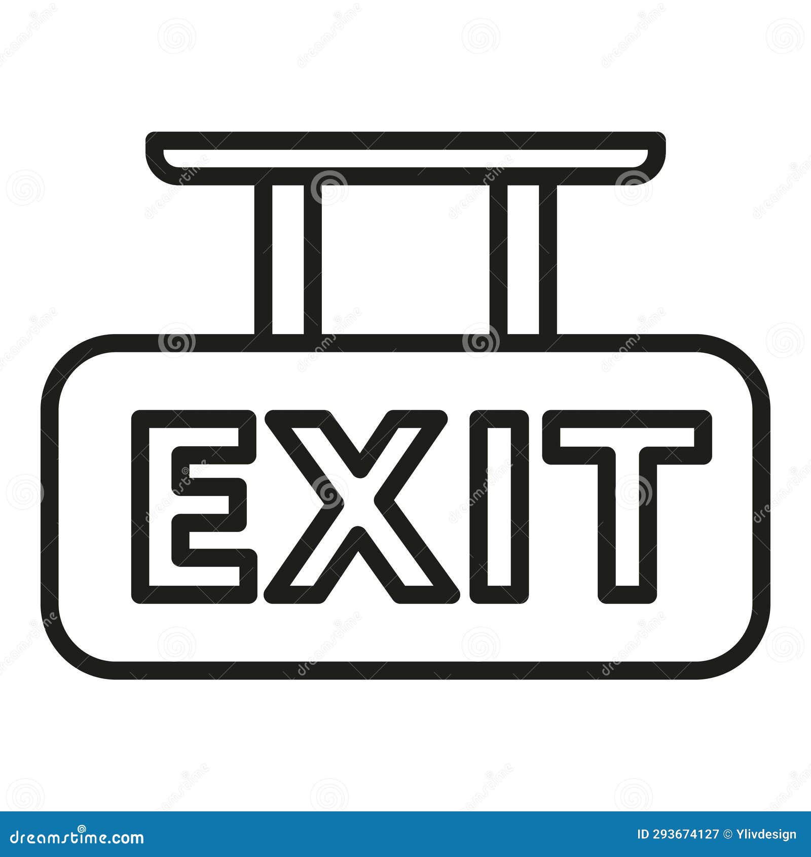 Exit Wall Sign Icon Outline Vector. Stair Escape Stock Vector ...