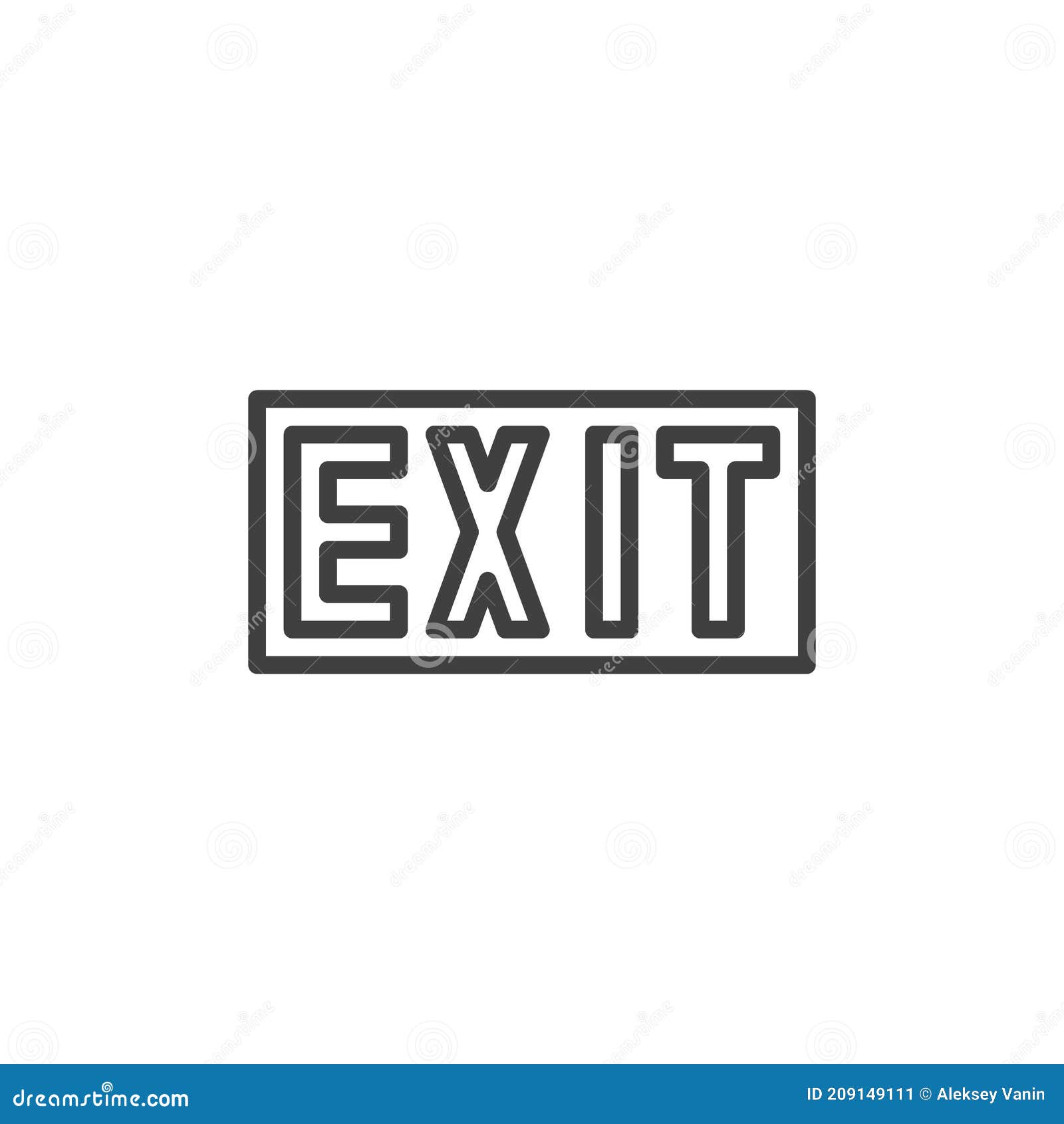 Exit way line icon stock vector. Illustration of icon - 209149111
