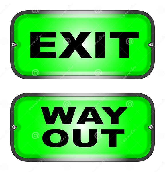 EXIT and WAY OUT stock vector. Illustration of sign, exit - 78432292