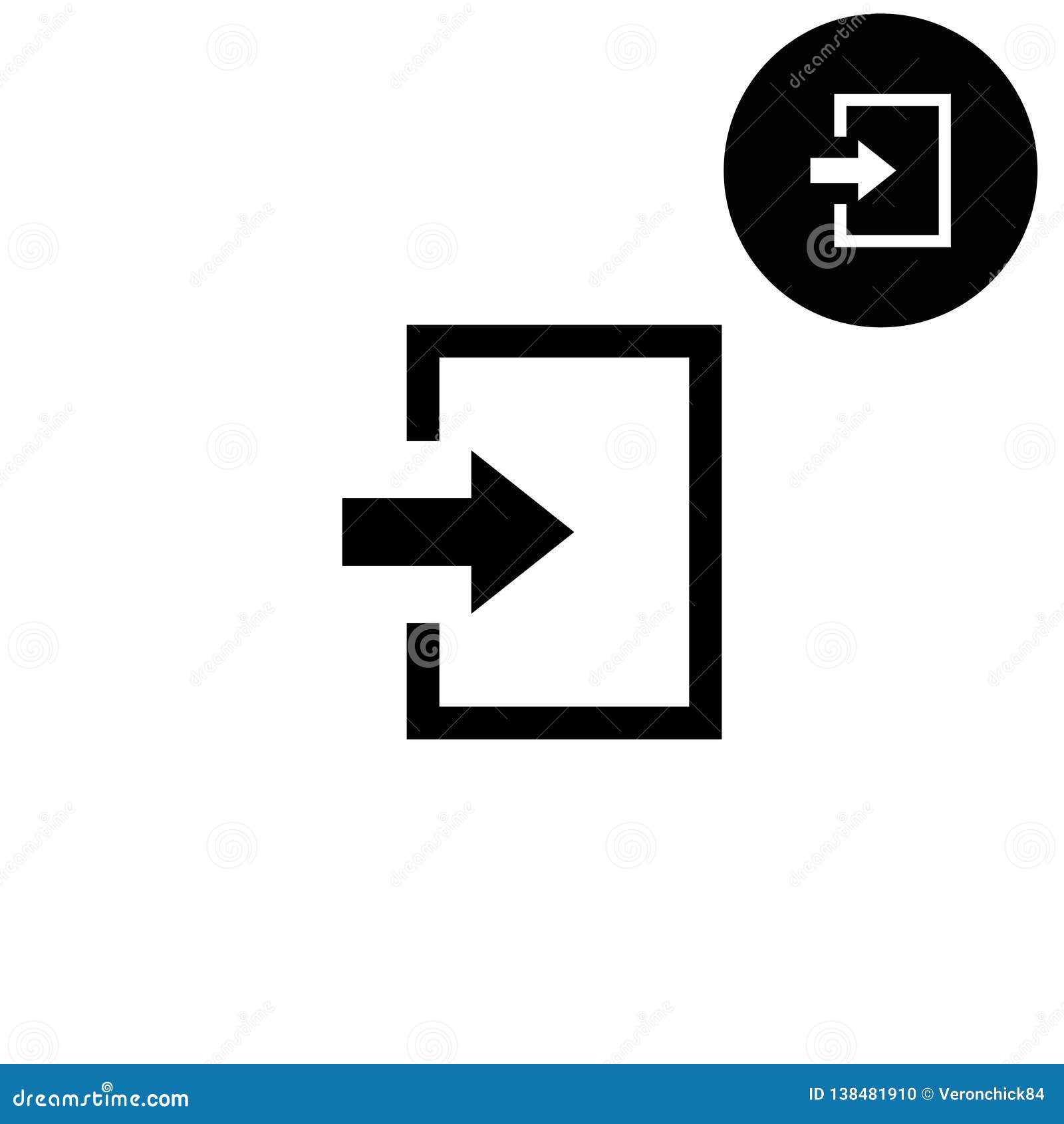 Exit - white vector icon stock vector. Illustration of black - 138481910