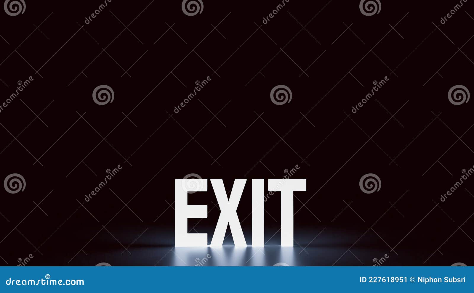 Exit Word Glow in the Dark for Business or Abstract Concept 3d ...