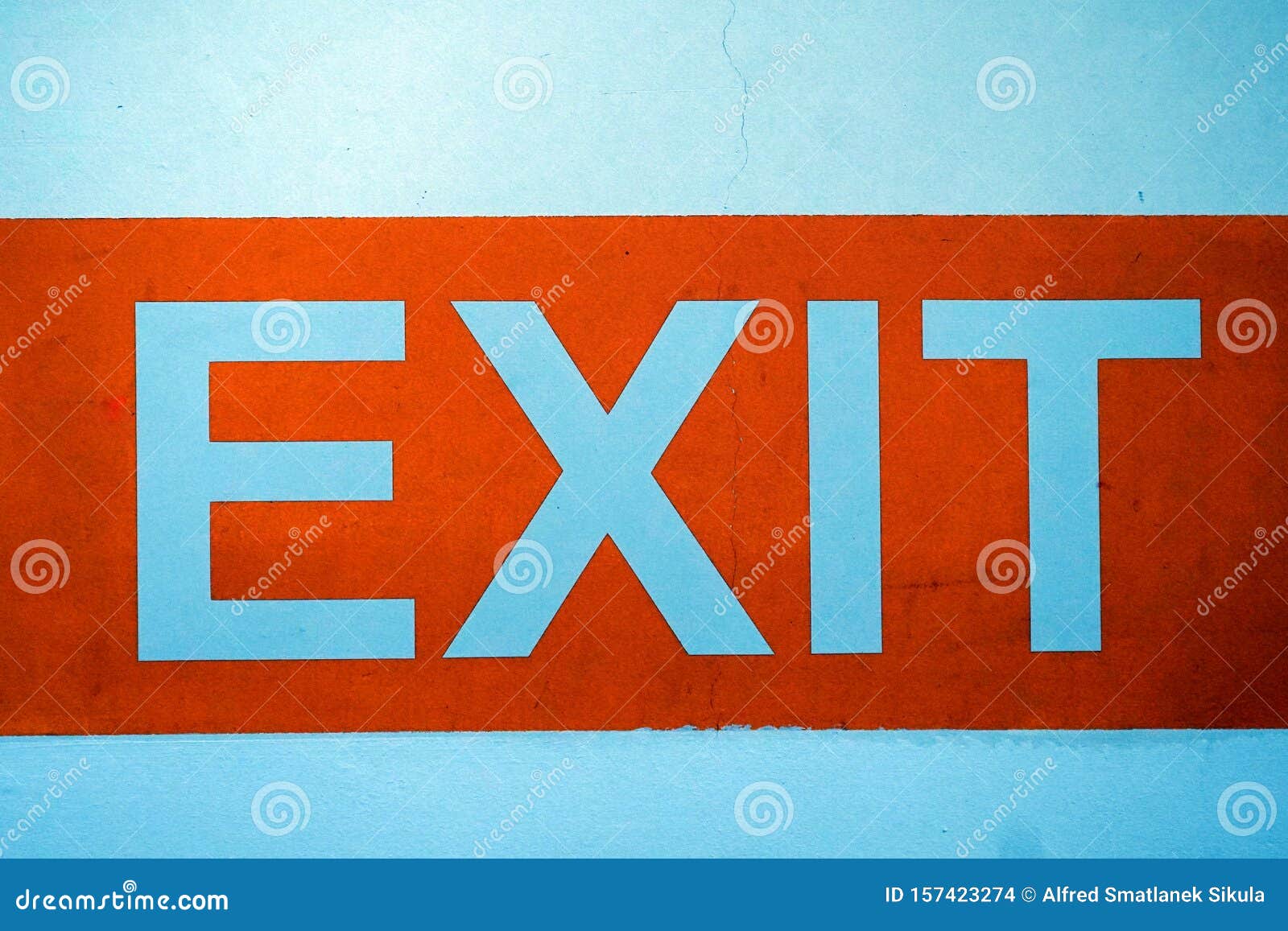 Exit Word Written on a White Wall Stock Photo - Image of communication ...
