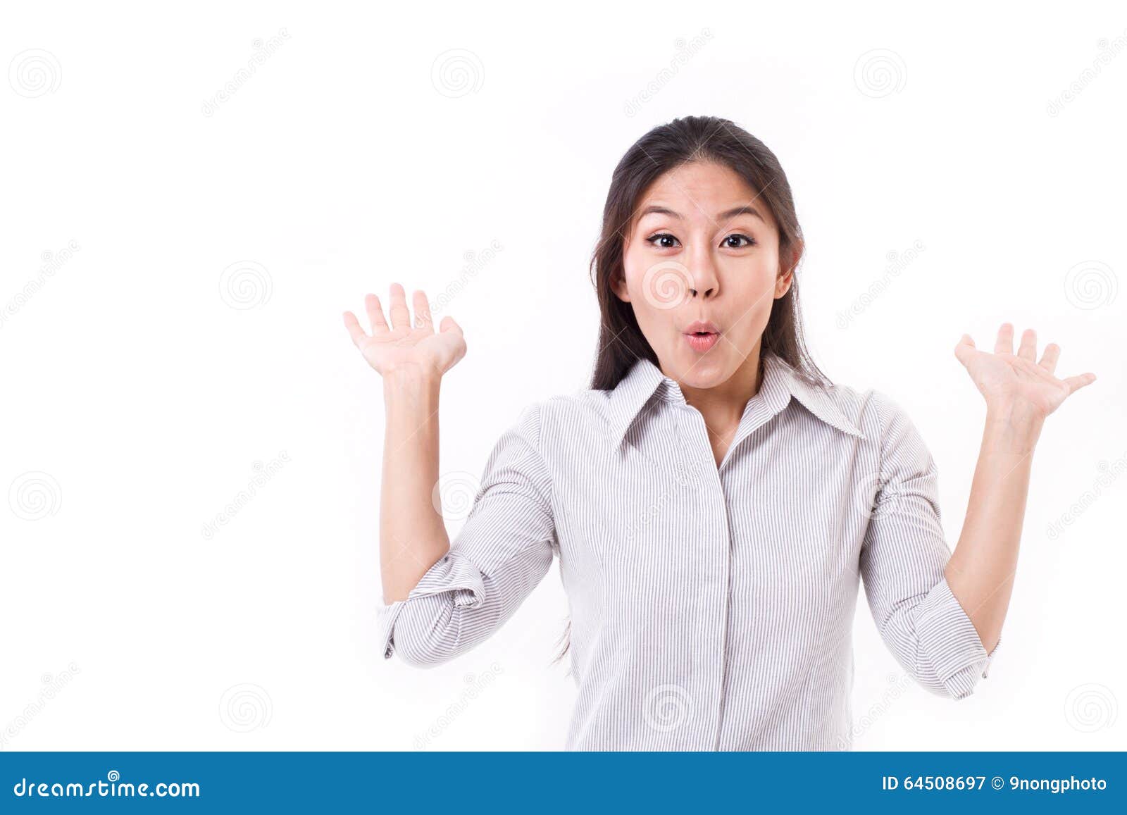 Exited, surprised woman stock image. Image of exited - 64508697