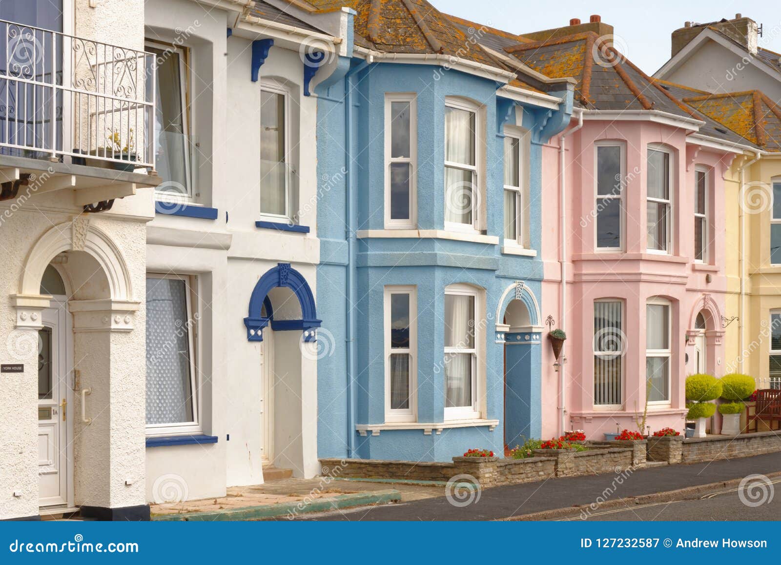 Exmouth, Devon: Typowi Devonshire Domy Fotografia Editorial - Obraz ...