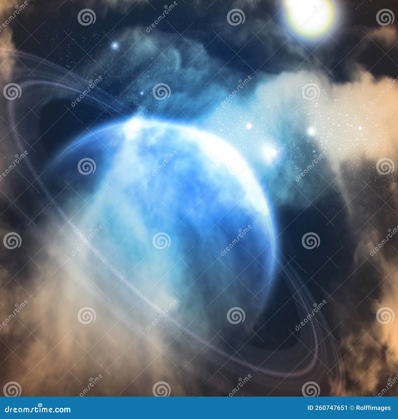 Exo planet in space stock illustration. Illustration of light - 260747651