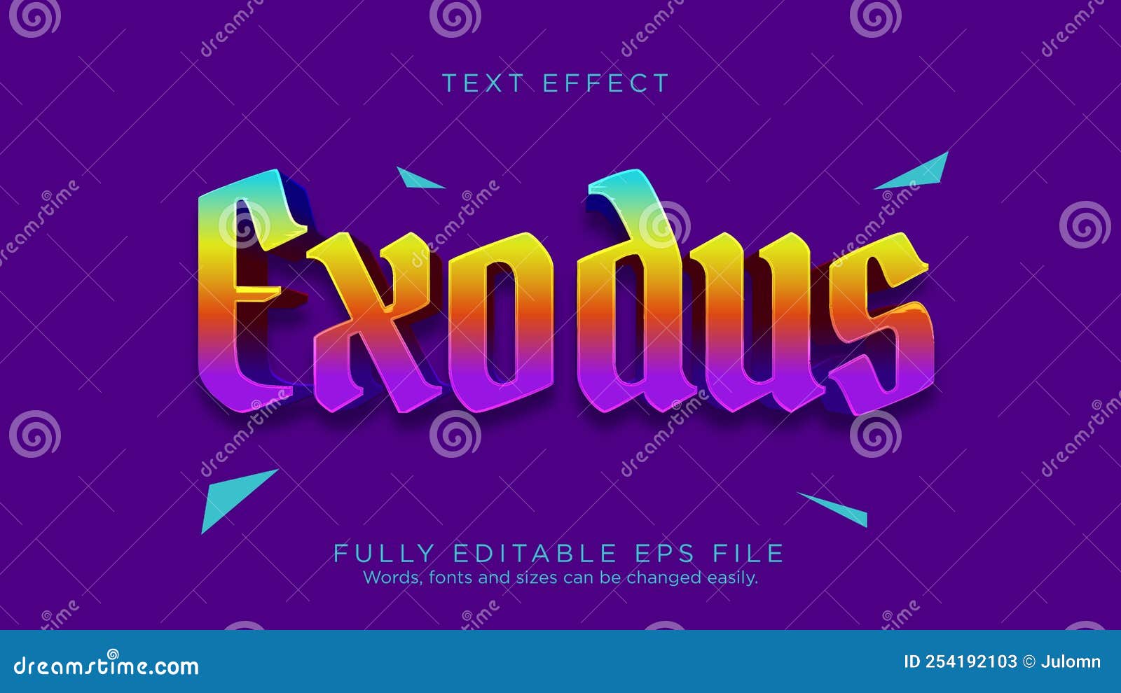 Exodus Text Effect Font Type Stock Illustration - Illustration of ...