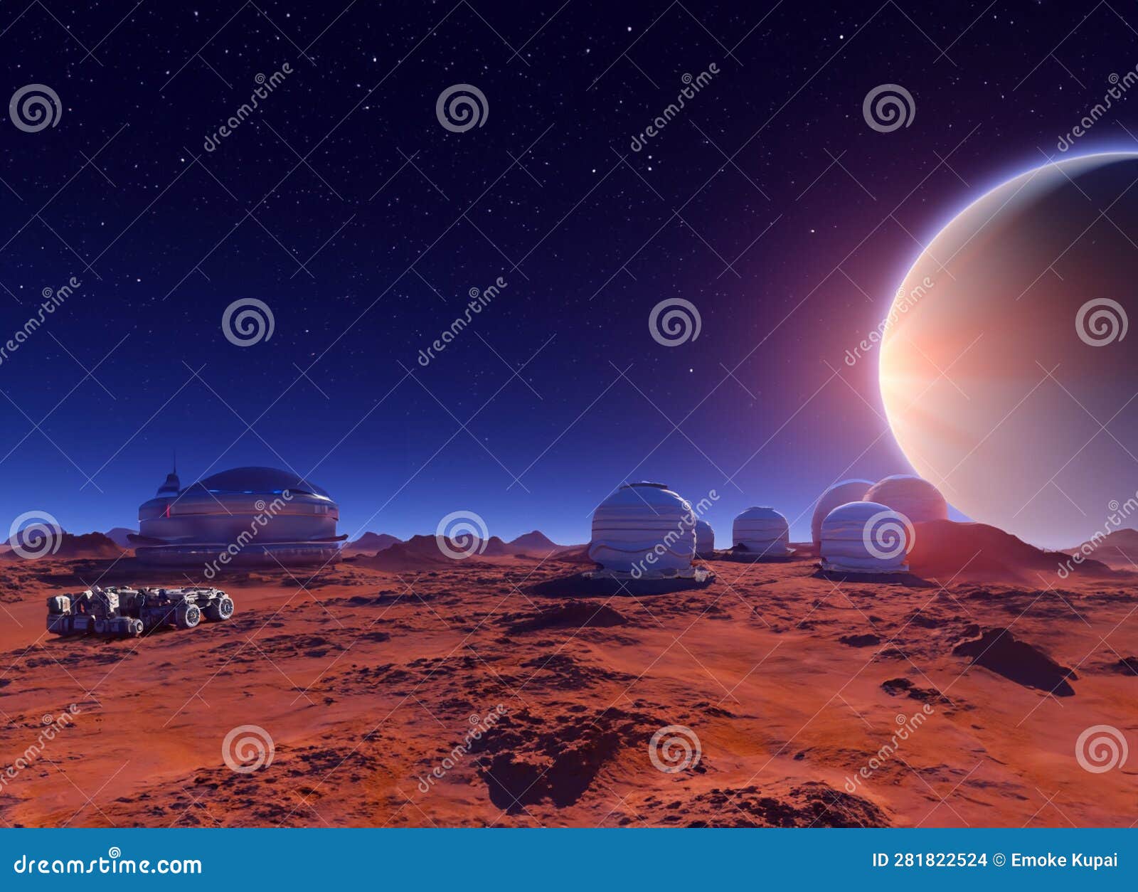 Exoplanet Colony stock illustration. Illustration of screenshot - 281822524