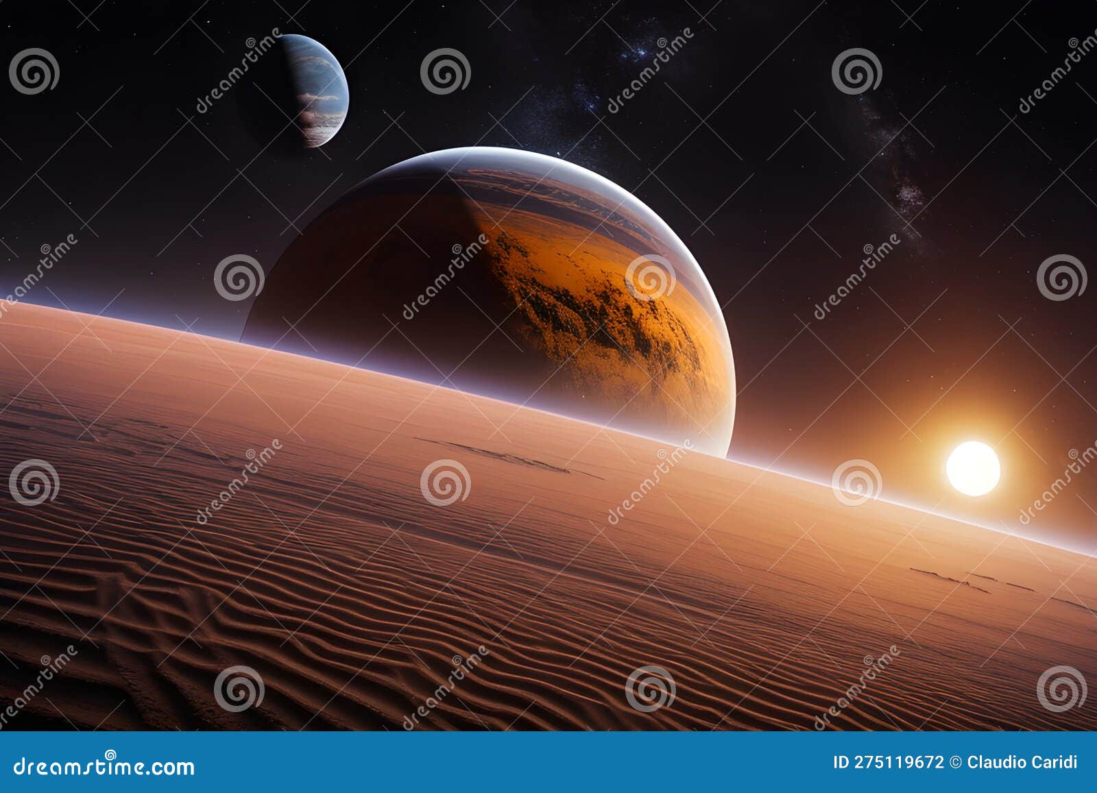 Exoplanet in Outer Space. Extraterrestrial Solar System Stock ...