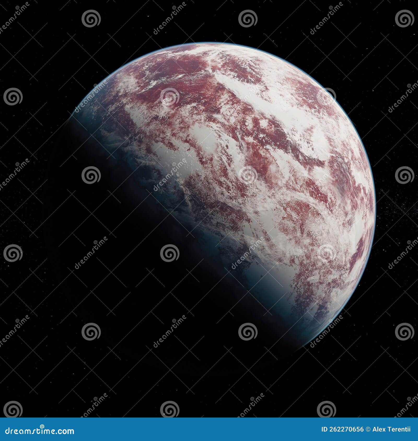 Exoplanet Rendering. 3d Illustration Poster. Stock Illustration ...