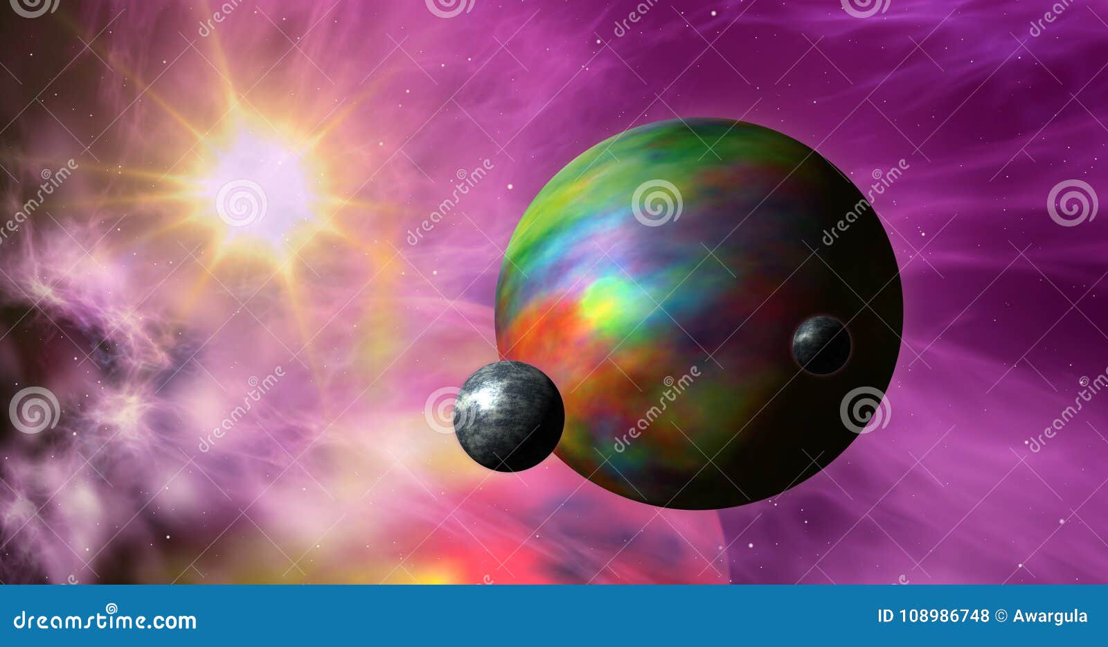 Rainbow Solar System Background