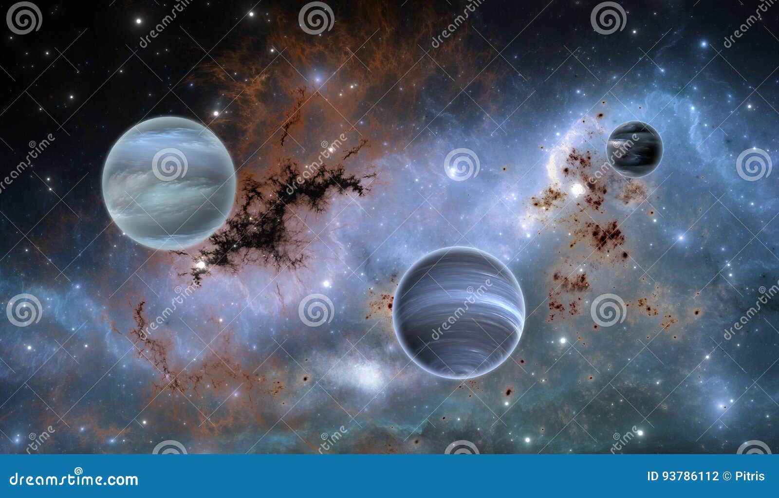 Exoplanets or Extrasolar Planets on Background Nebula Stock ...