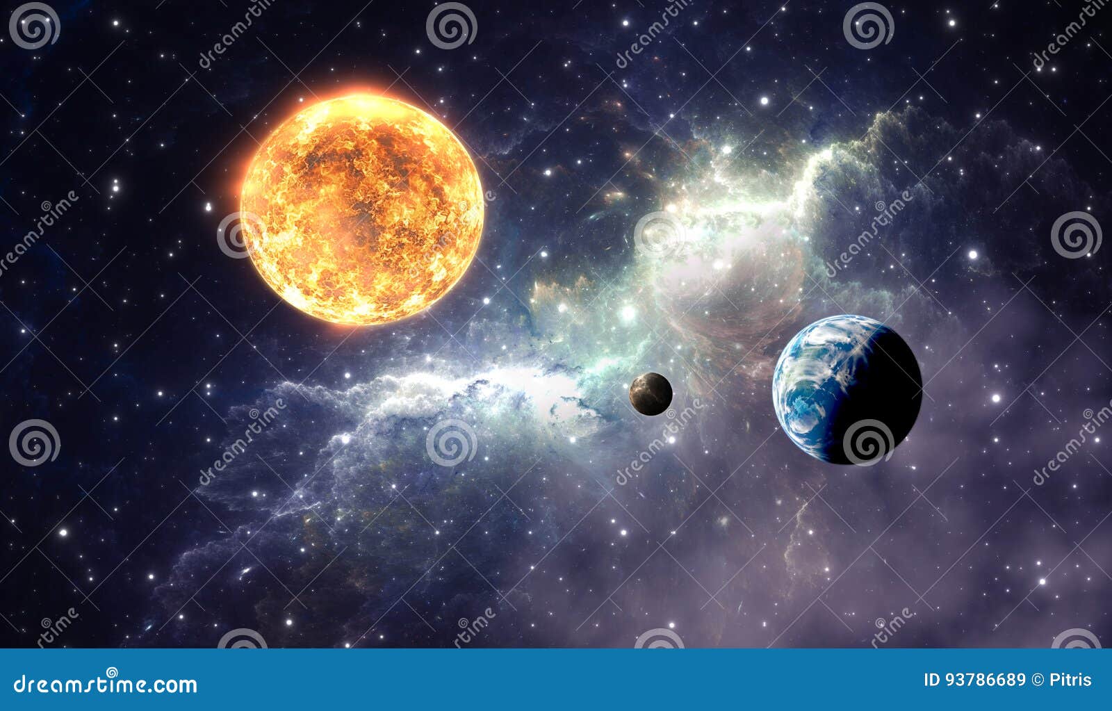 Exoplanets or Extrasolar Planets on Background Nebula Stock ...