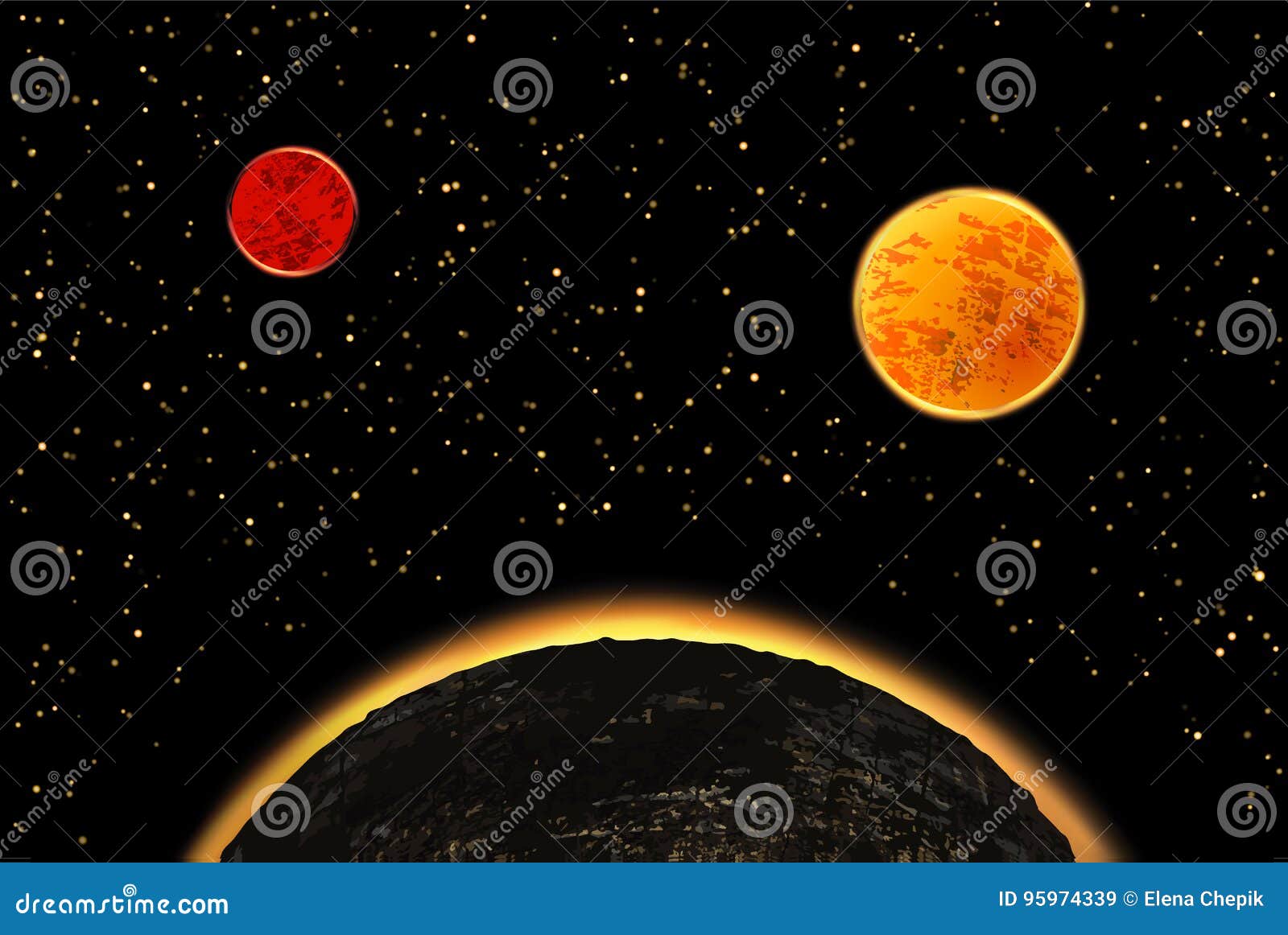 Exoplanets or Extrasolar Planets. Vector Illustration Stock Vector ...