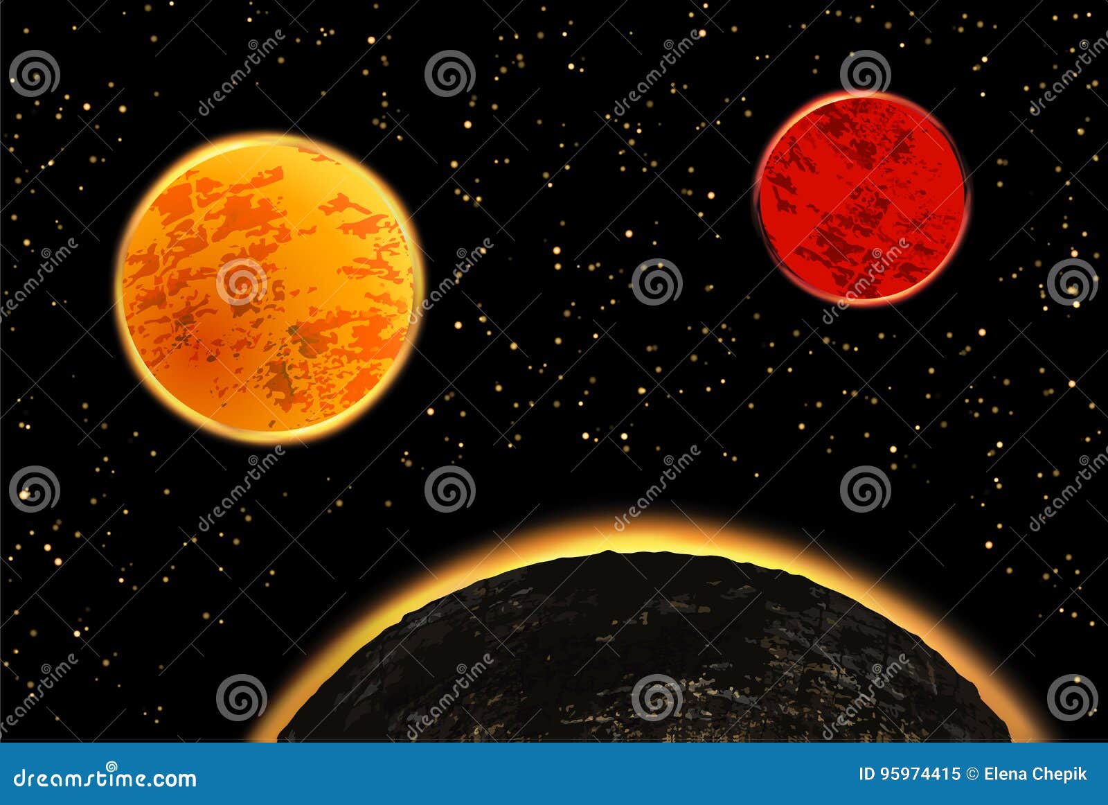 Exoplanets Or Extrasolar Planets. Vector Illustration. | CartoonDealer ...