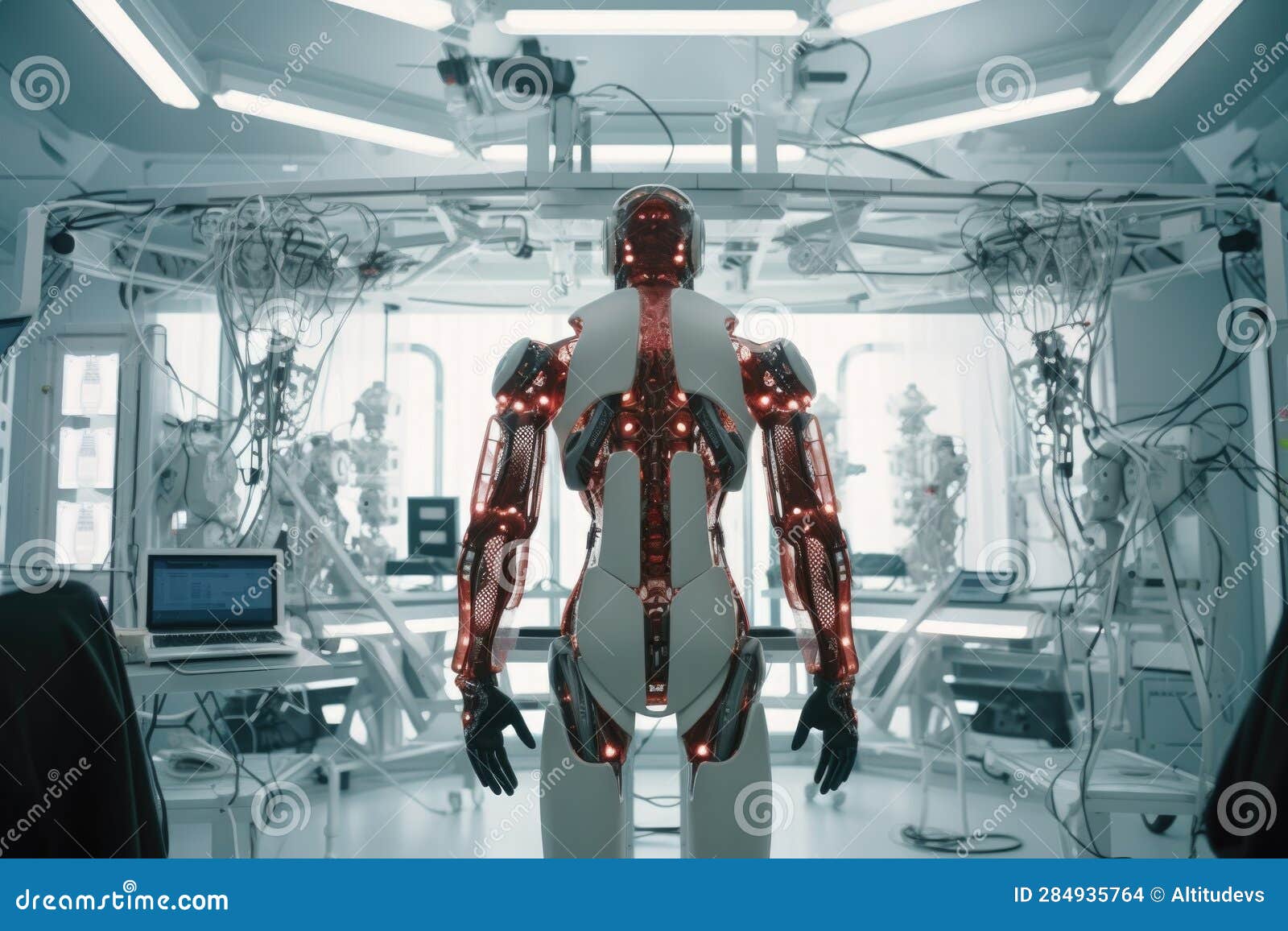 Exoskeleton Suit in a Futuristic Lab Setting Stock Photo - Image of ...