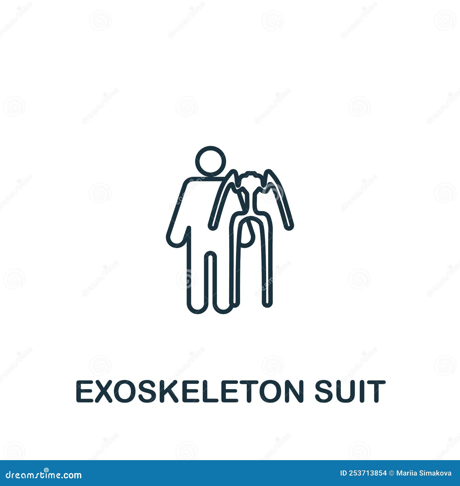 Exoskeleton Suit Icon. Monochrome Simple Line Future Technology Icon ...