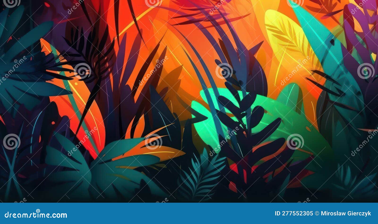 Exotic Abstract Background Inspired by the Jungle Stock Illustration ...