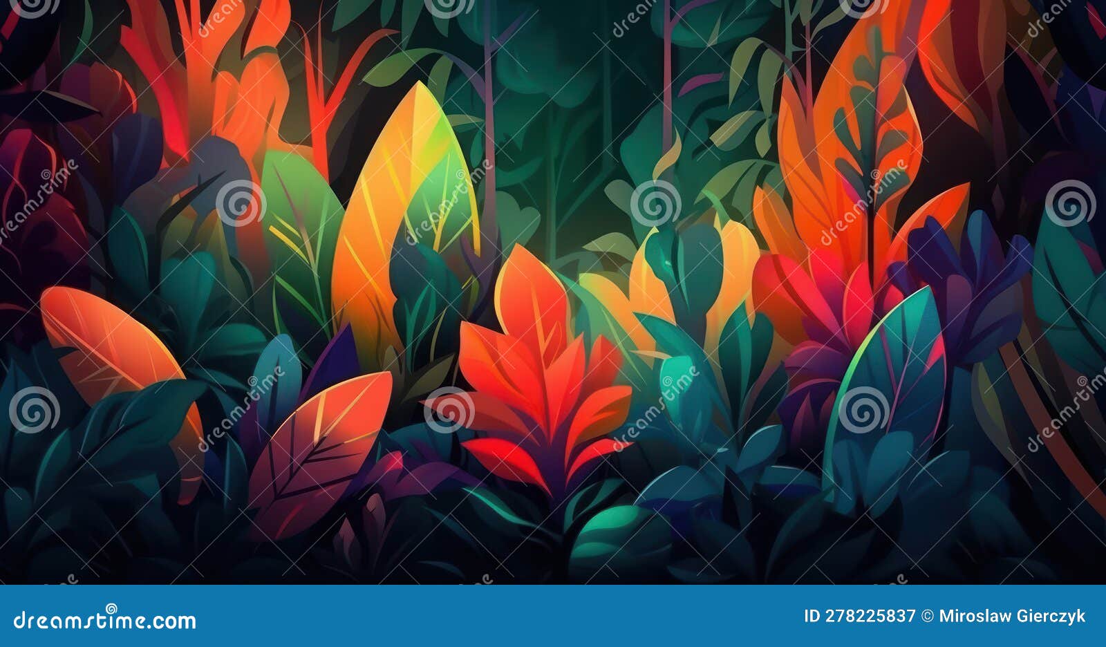 Exotic Abstract Background Inspired by the Jungle Stock Illustration ...