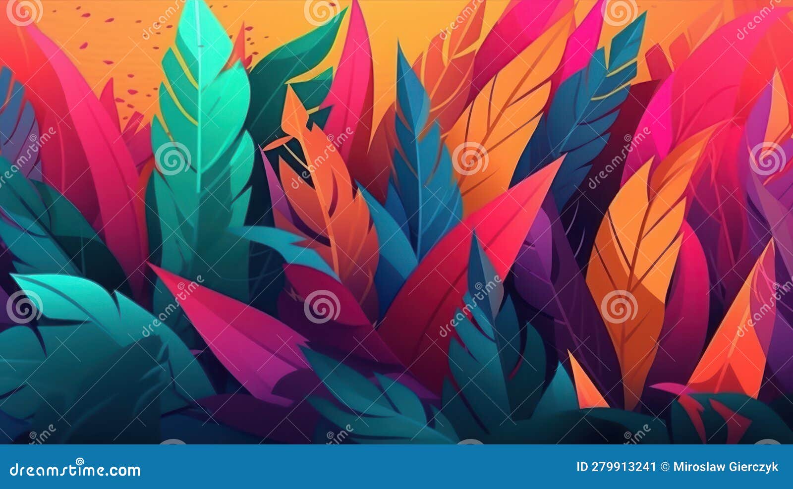 Exotic Abstract Background Inspired by the Jungle Stock Illustration ...