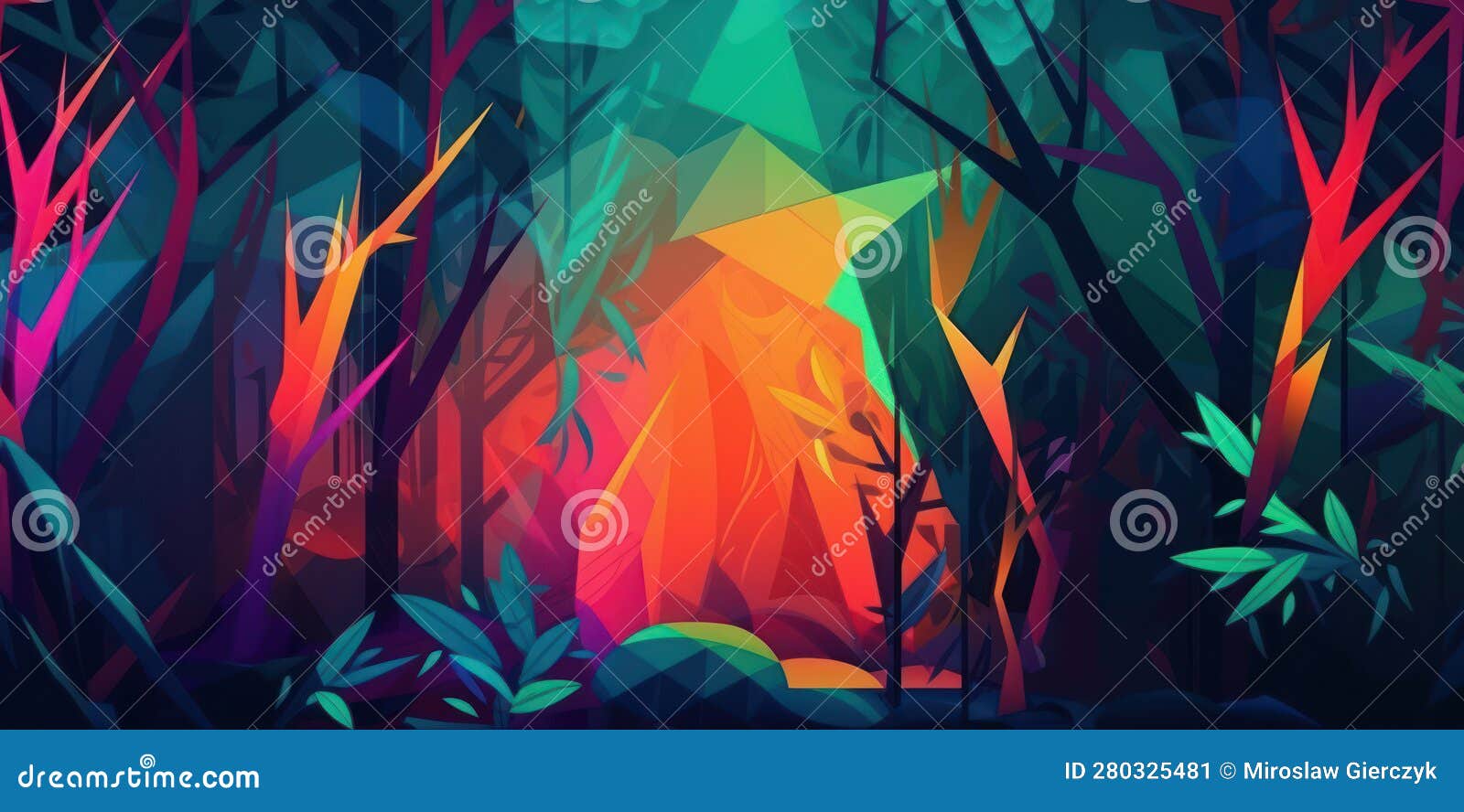 Exotic Abstract Background Inspired by the Jungle Stock Illustration ...