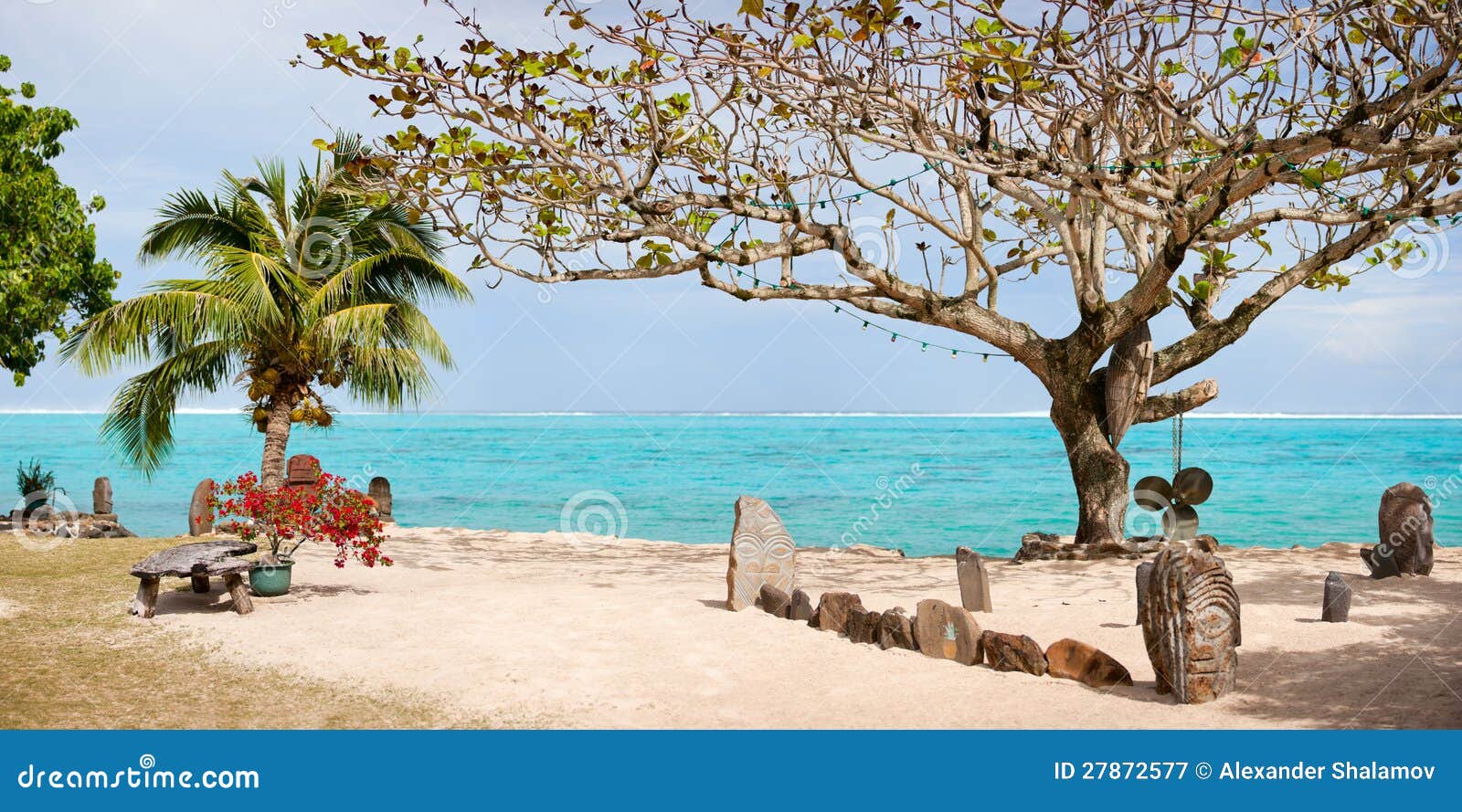 Exotic Beach in French Polynesia Stock Image - Image of exotic ...