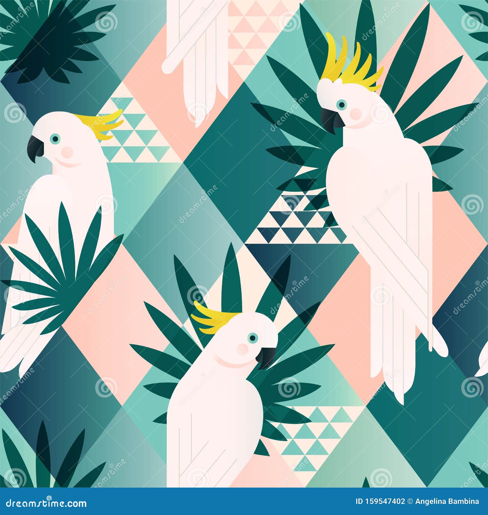 Exotic Beach Trendy Seamless Pattern Patchwork Illustrated Floral Vector Tropical Leaves