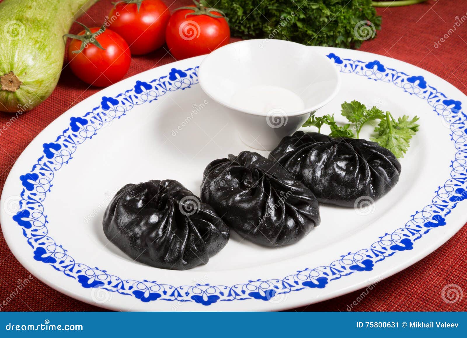 Exotic black momos stock image. Image of cafe, cooking - 75800631