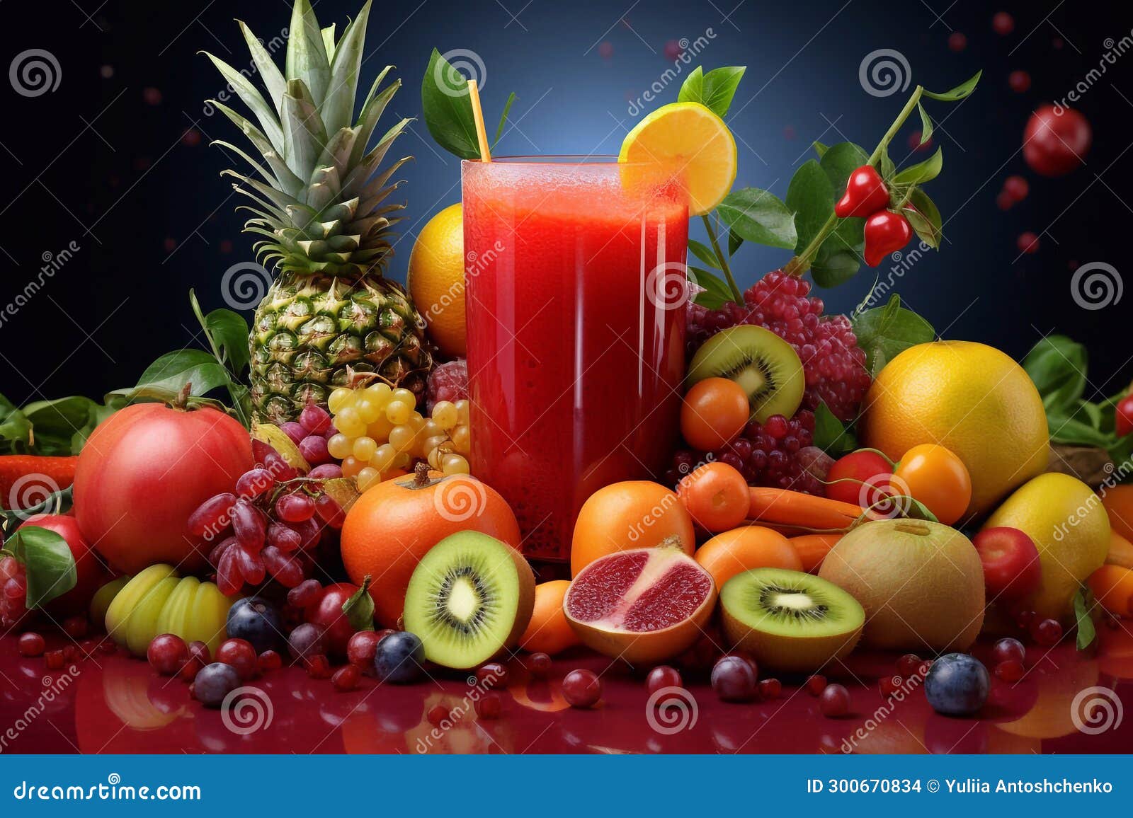 Freshly Squeezed Multi-fruit Juice Stock Illustration - Illustration of ...