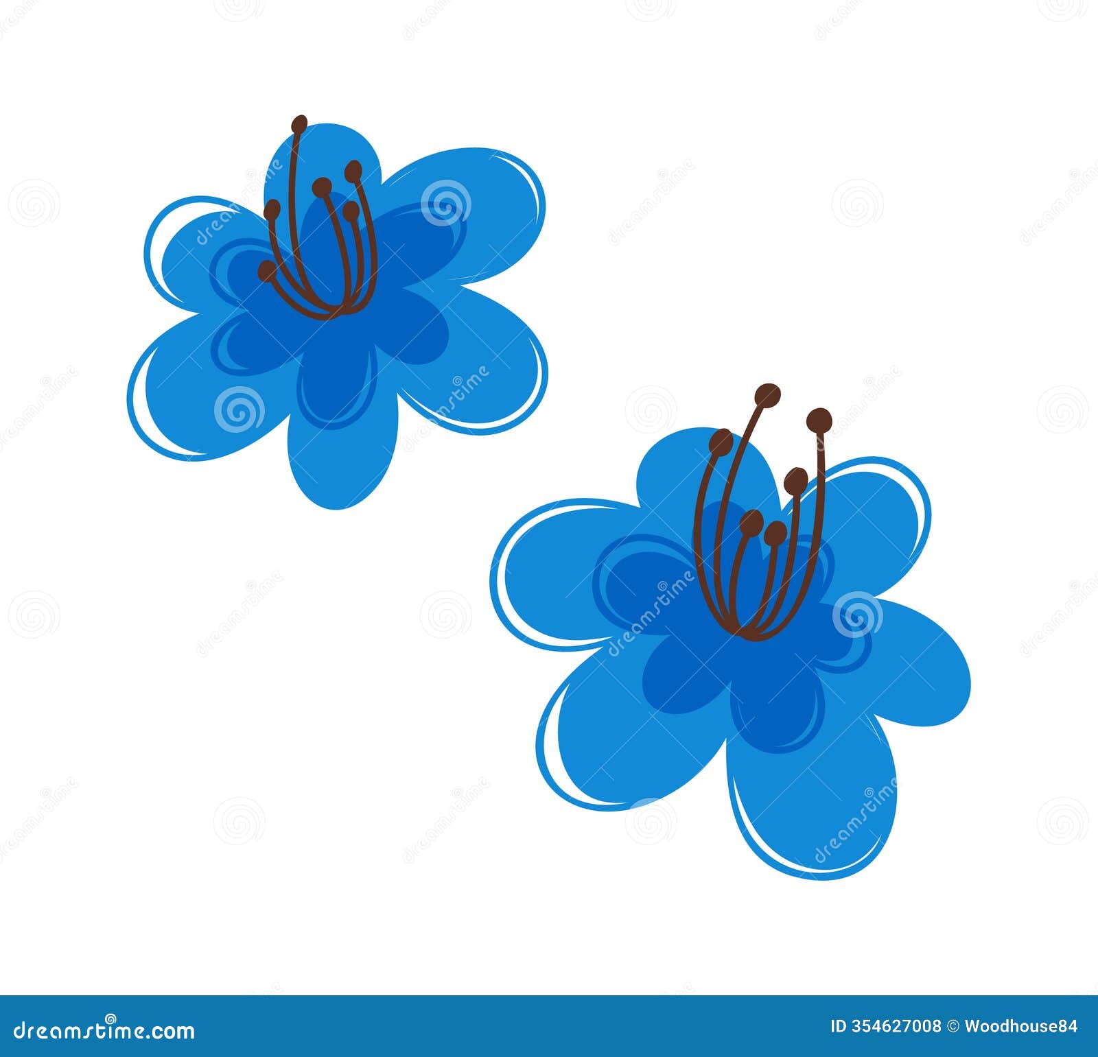 Exotic Blue Flower Buds Artwork Stock Illustration - Illustration of ...
