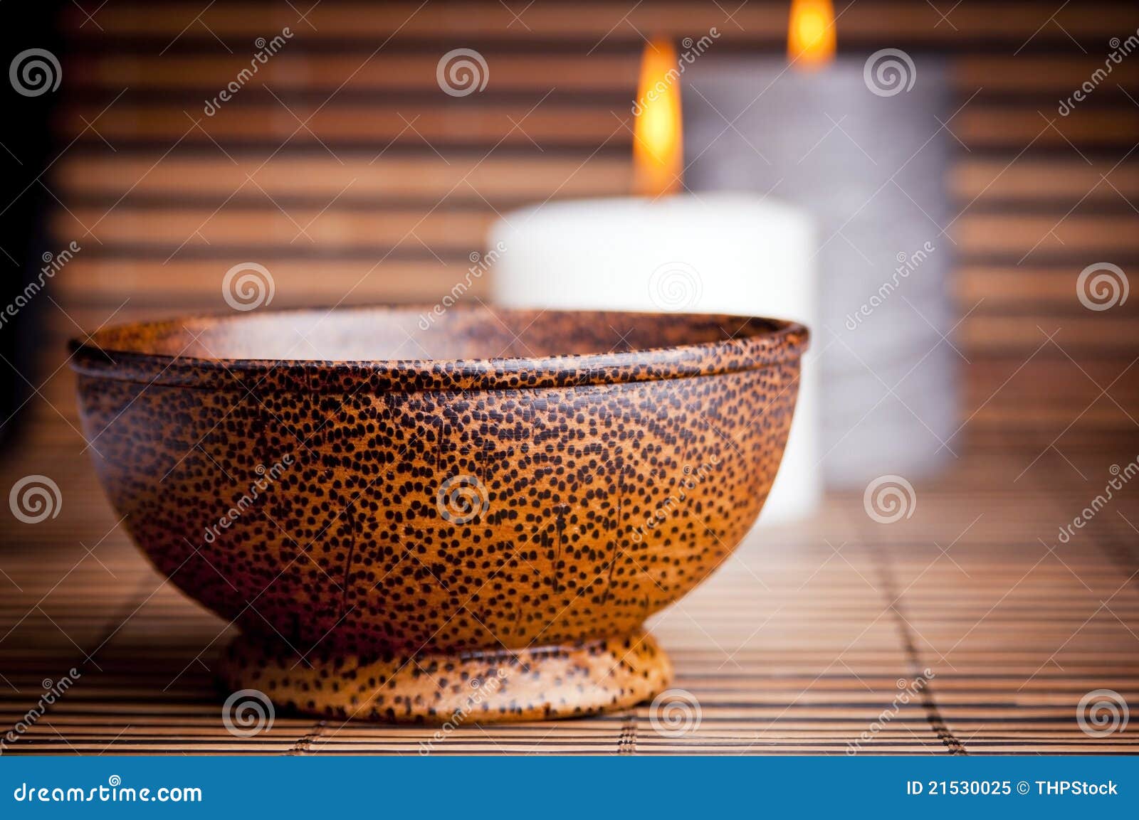 Exotic Bowl and Candles stock image. Image of culture - 21530025