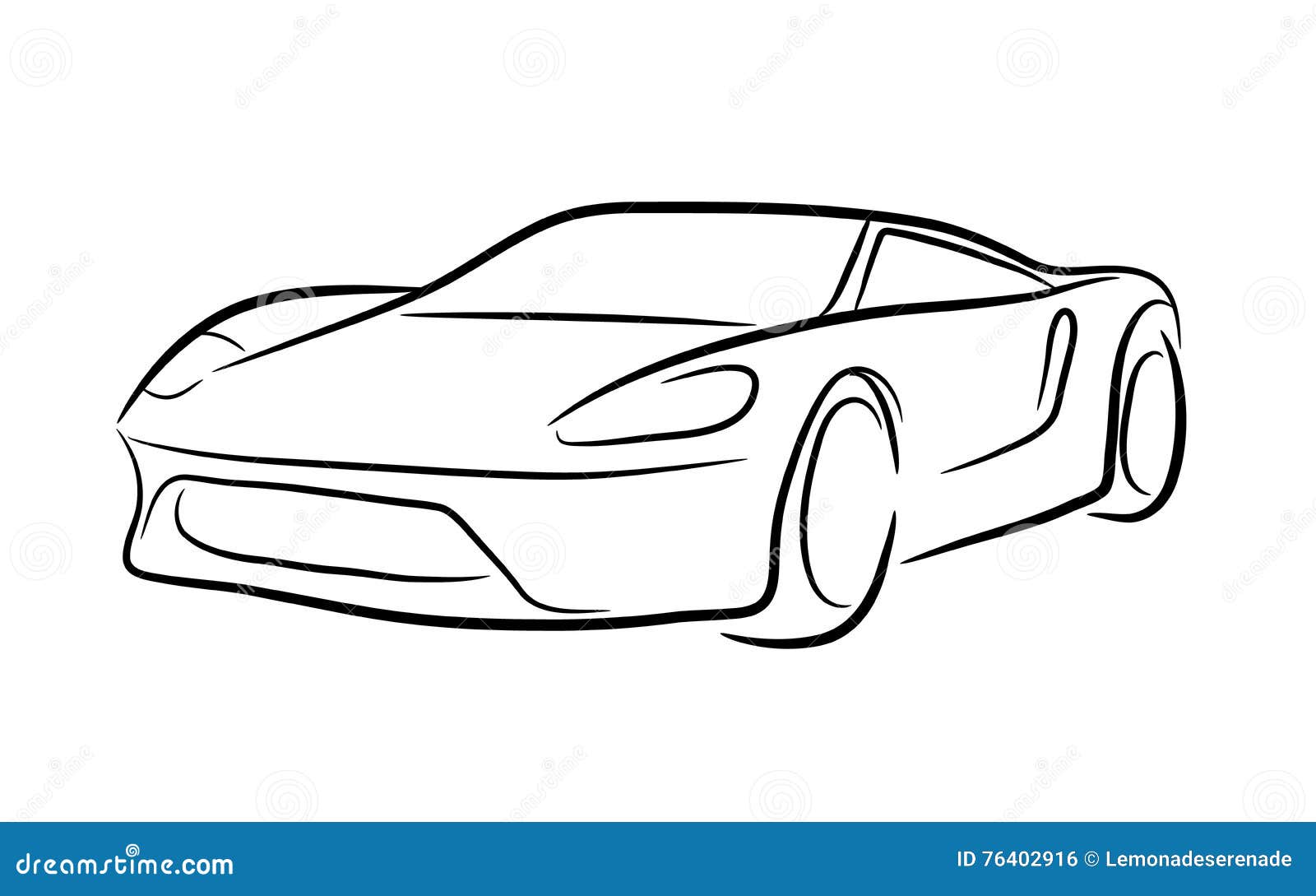 Exotic Car Outline stock vector. Illustration of doodle - 76402916