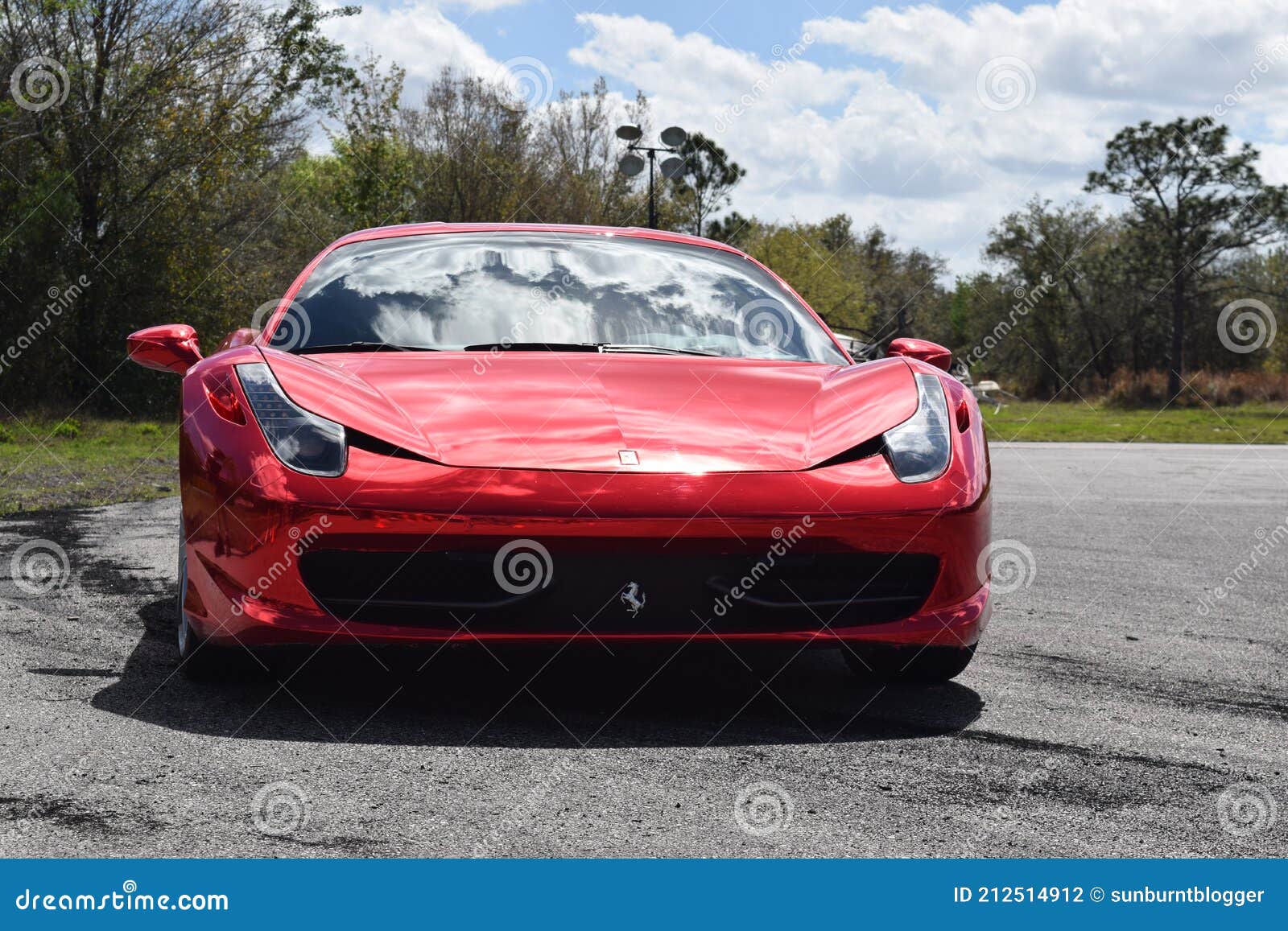 Red Ferrari with Mirror Paint on a Track in Florida Editorial ...