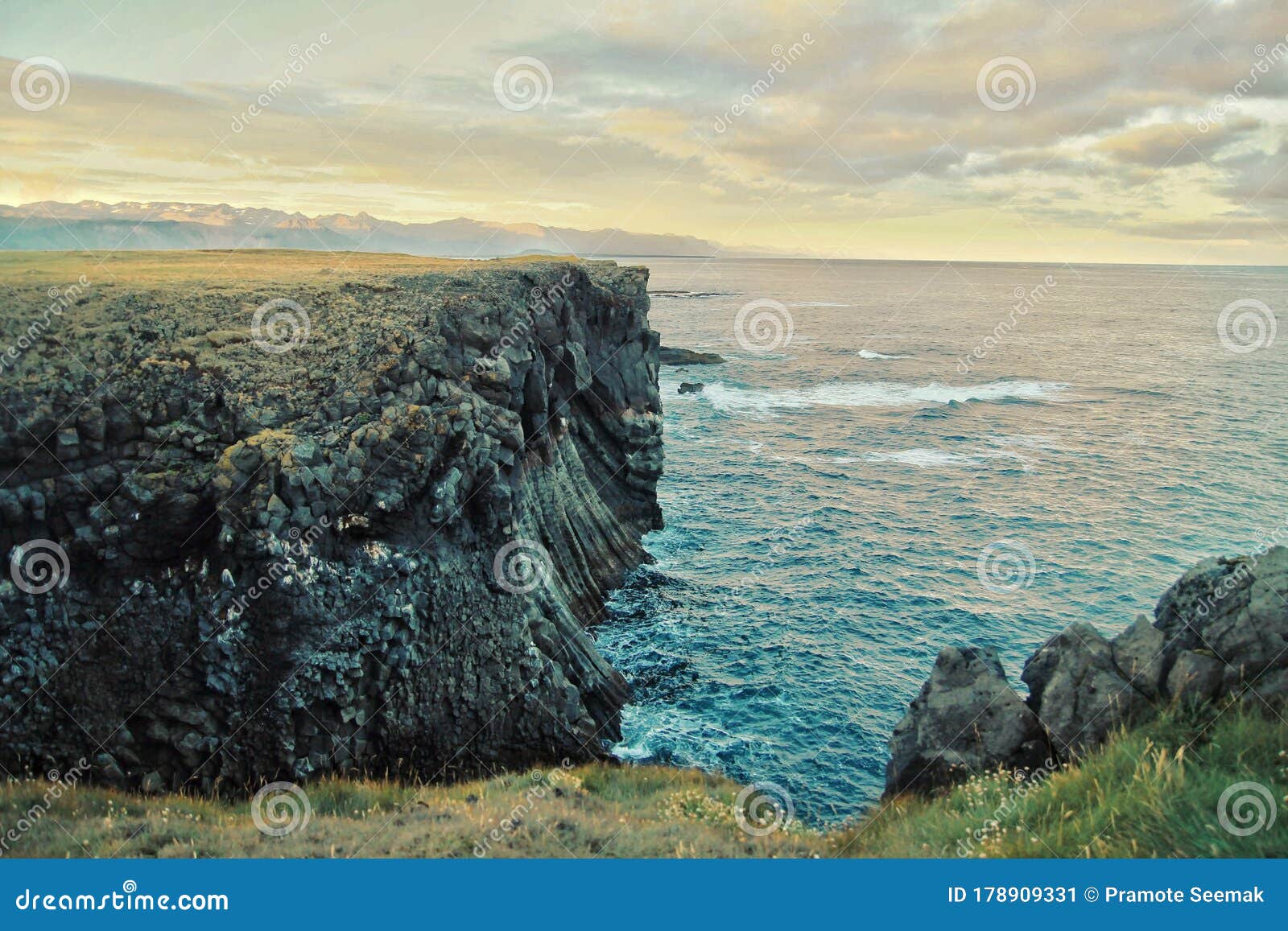 Exotic Cliff at the West Coast of Iceland Stock Image - Image of ocean ...