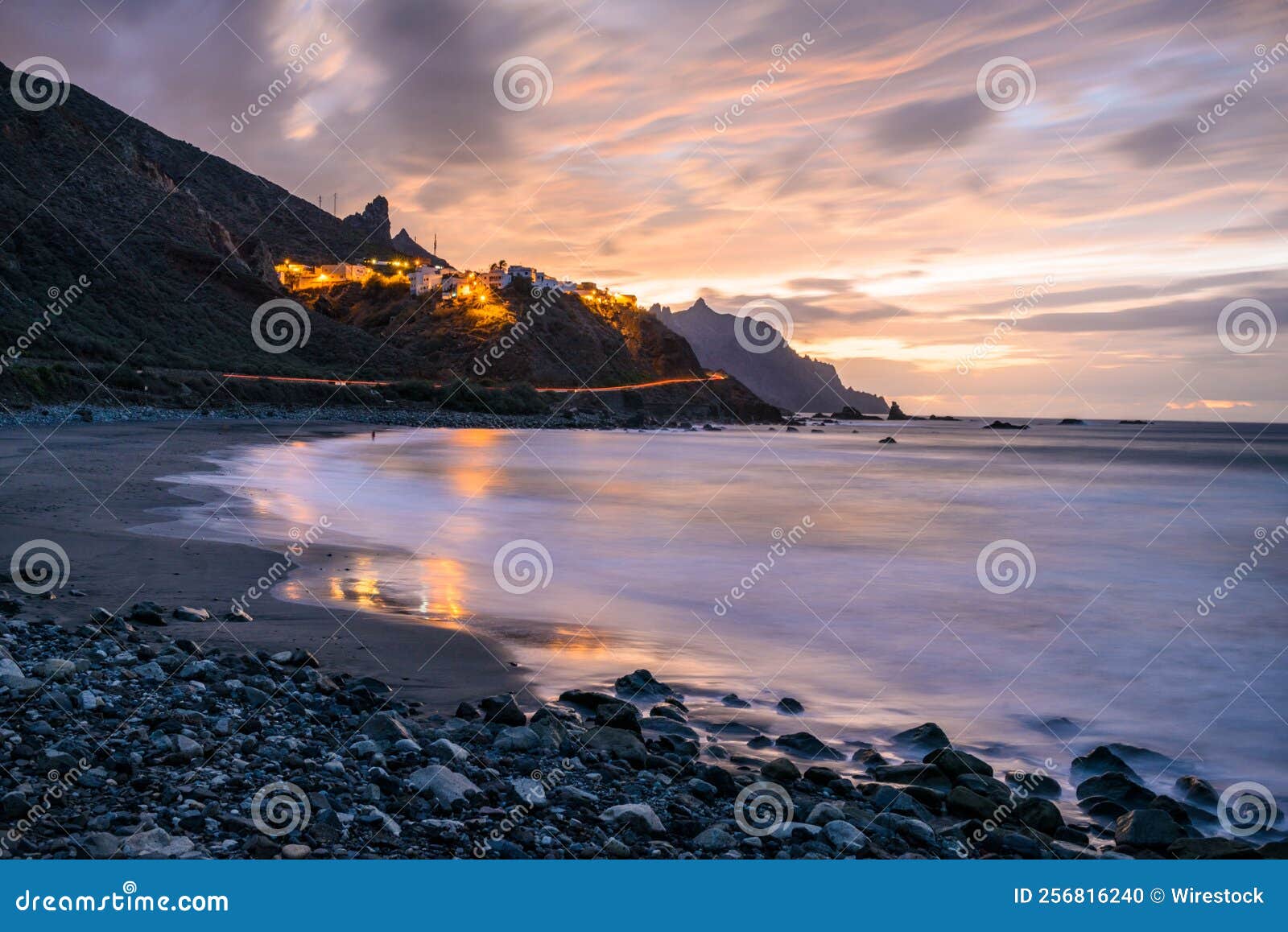 Exotic Coast of Tenerife, Canary Islands in the Evening Stock Photo ...