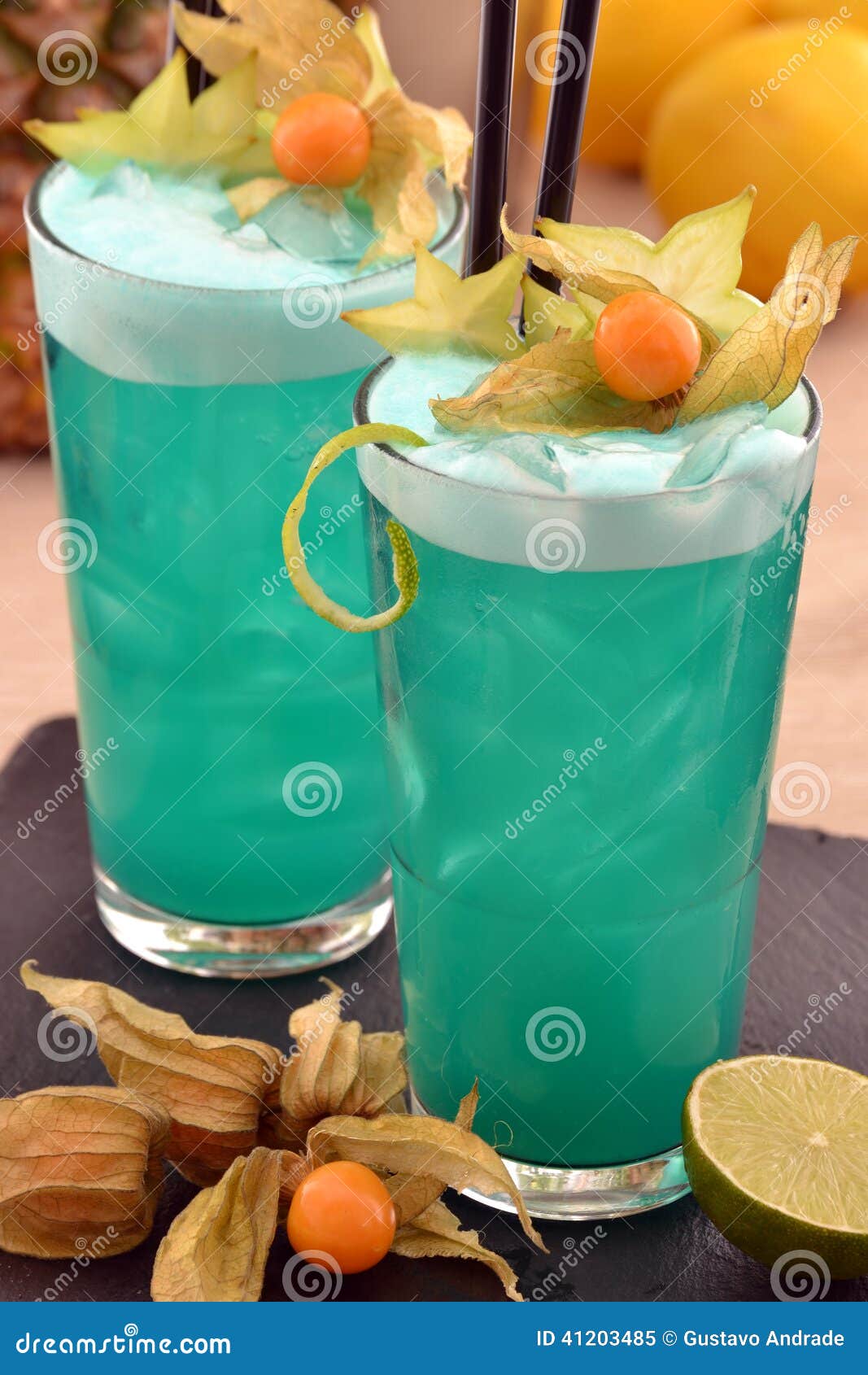 Exotic cocktail. stock image. Image of refreshing, recipe - 41203485