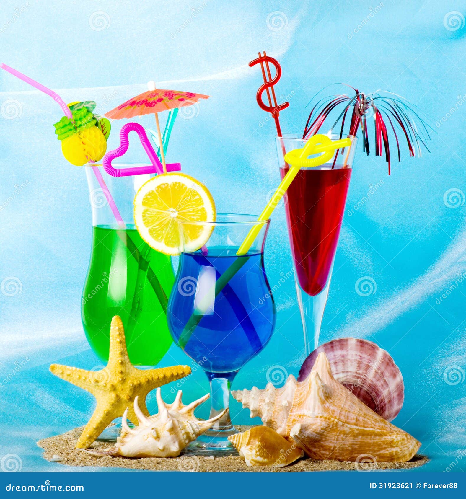 Exotic Cocktails with Tropical Fruit Stock Image - Image of beauty ...