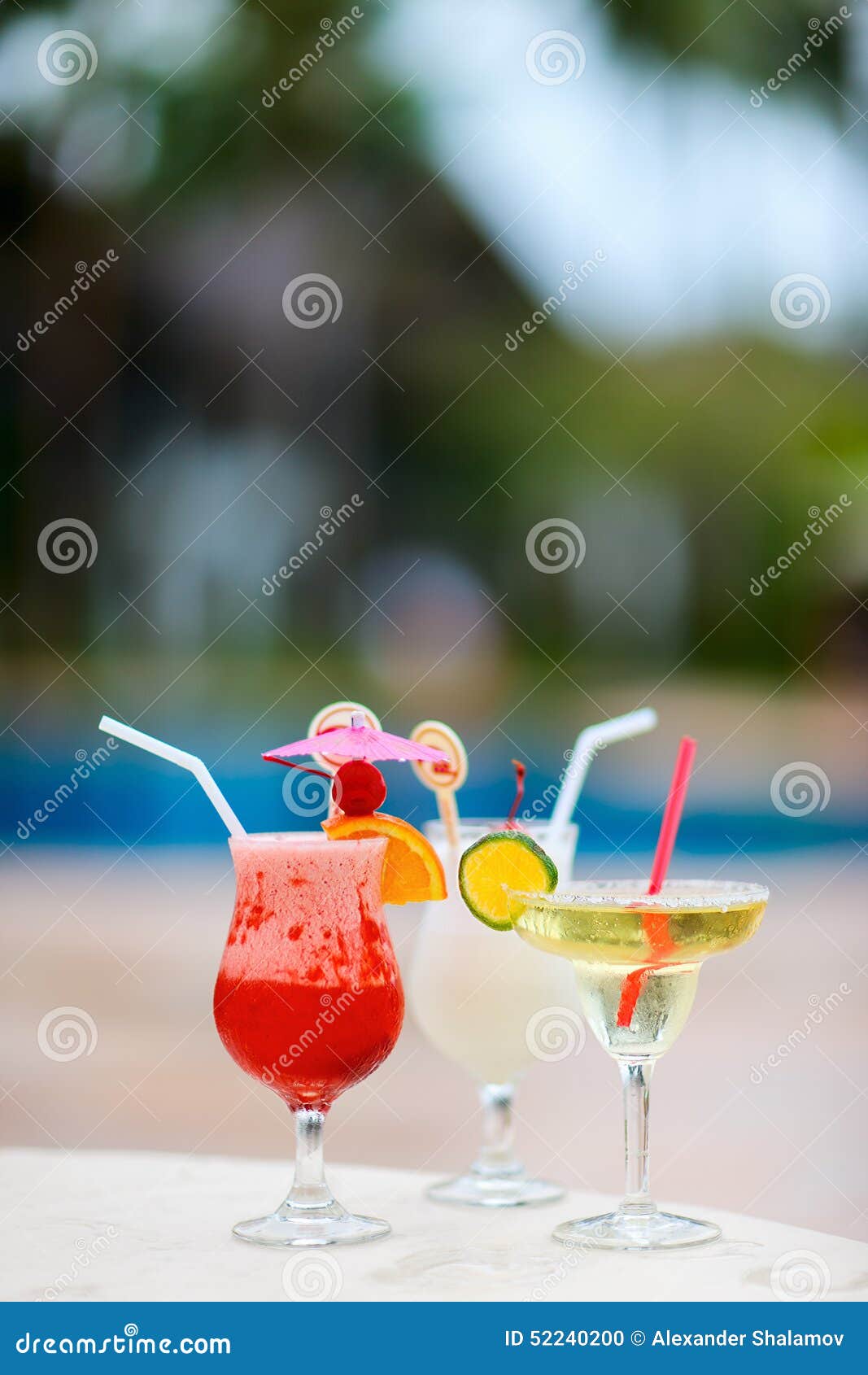Exotic cocktails stock photo. Image of closeup, cocktail - 52240200
