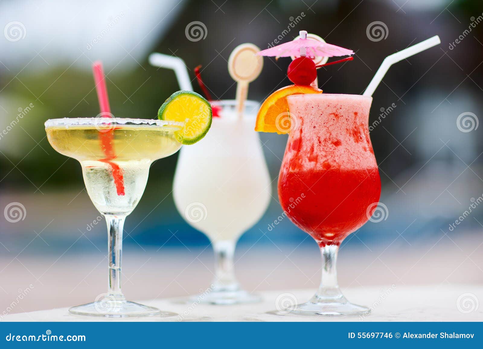 Exotic cocktails stock photo. Image of color, beach, freshness - 55697746