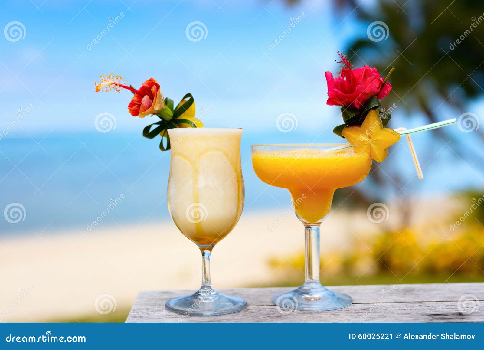 Exotic cocktails stock image. Image of fruity, coastline - 60025221